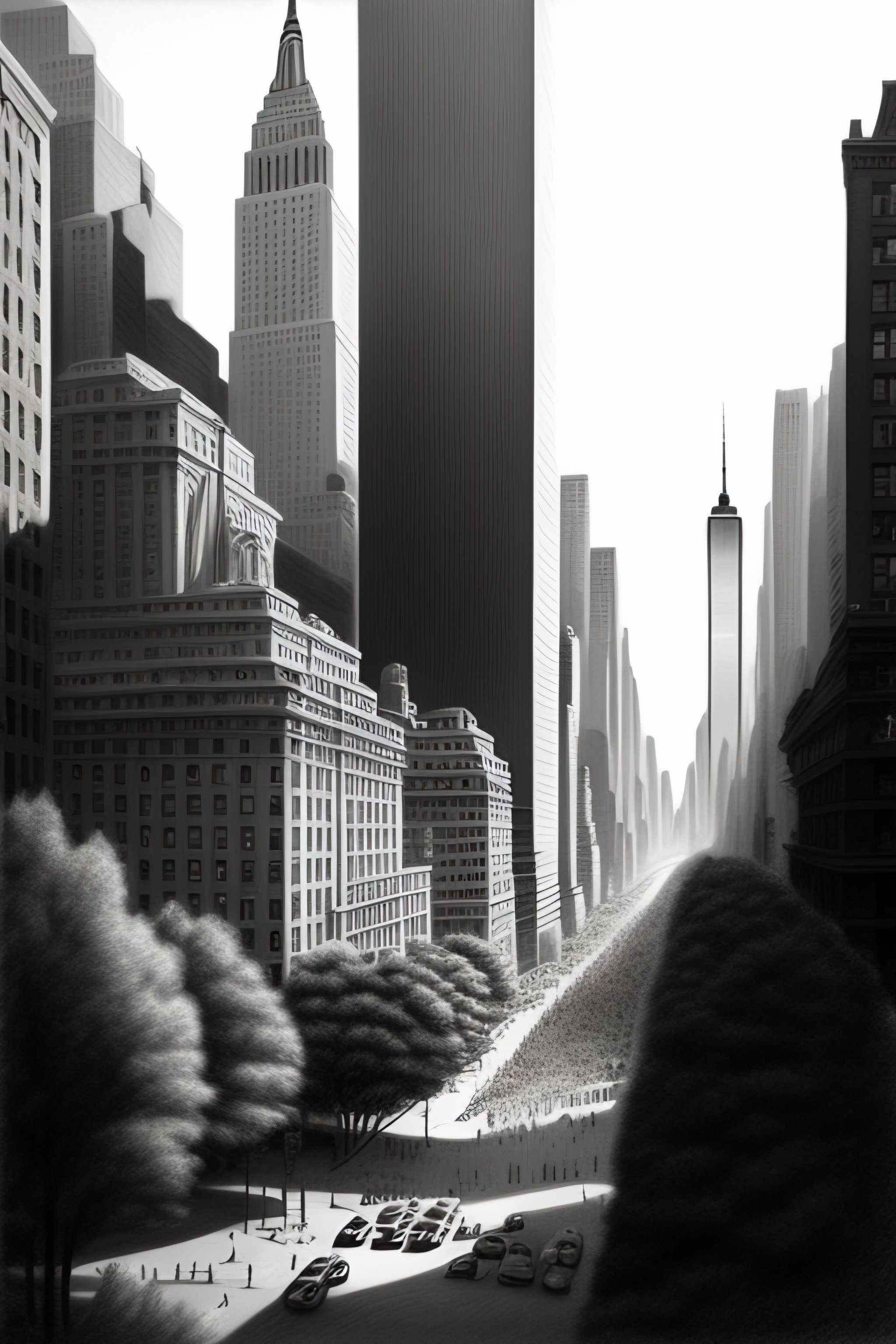 Lexica - A pencil drawing of new York city