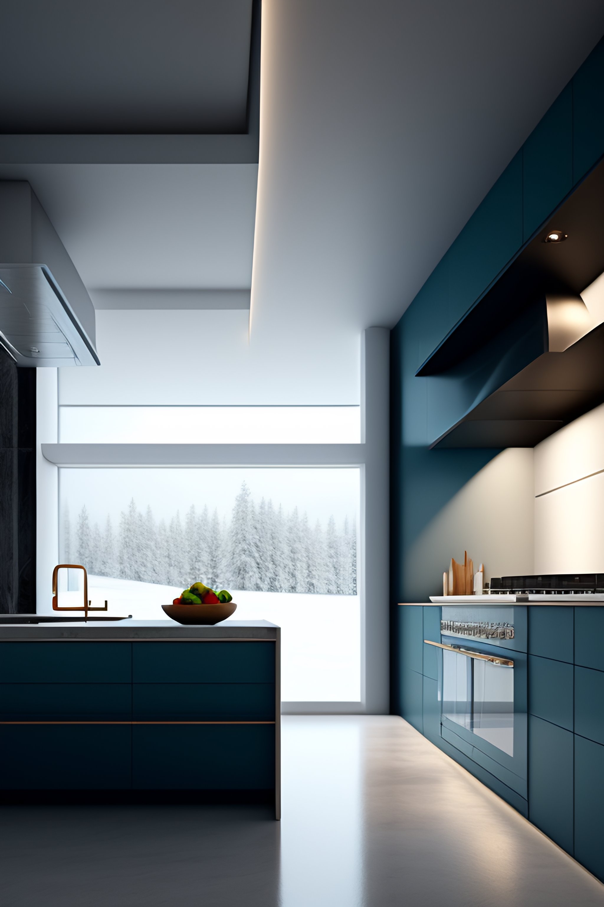 Lexica - Modern snow kitchen futuristic view
