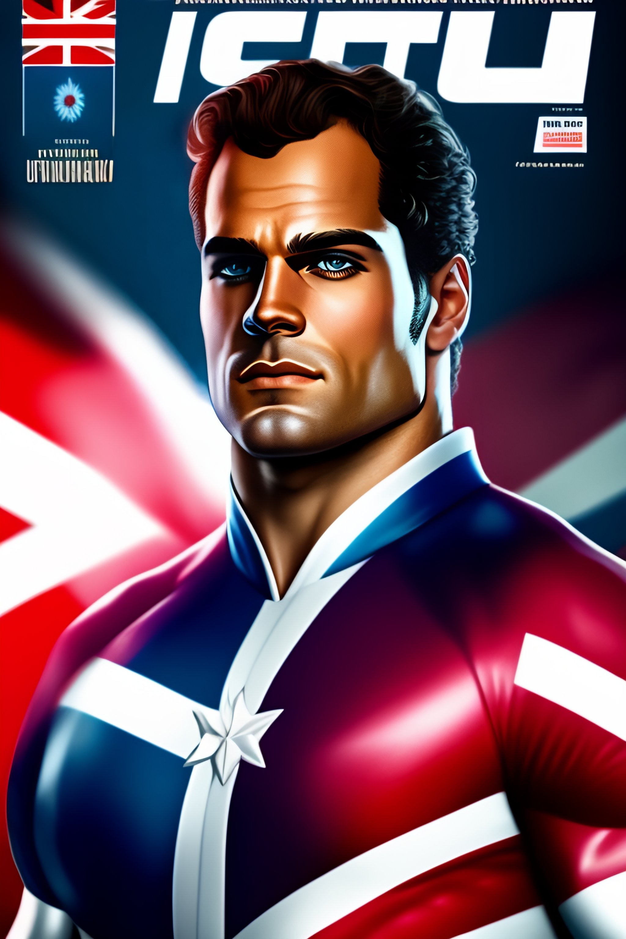 Lexica - Epic comic book cover, Henry Cavill as masculine handsome ...