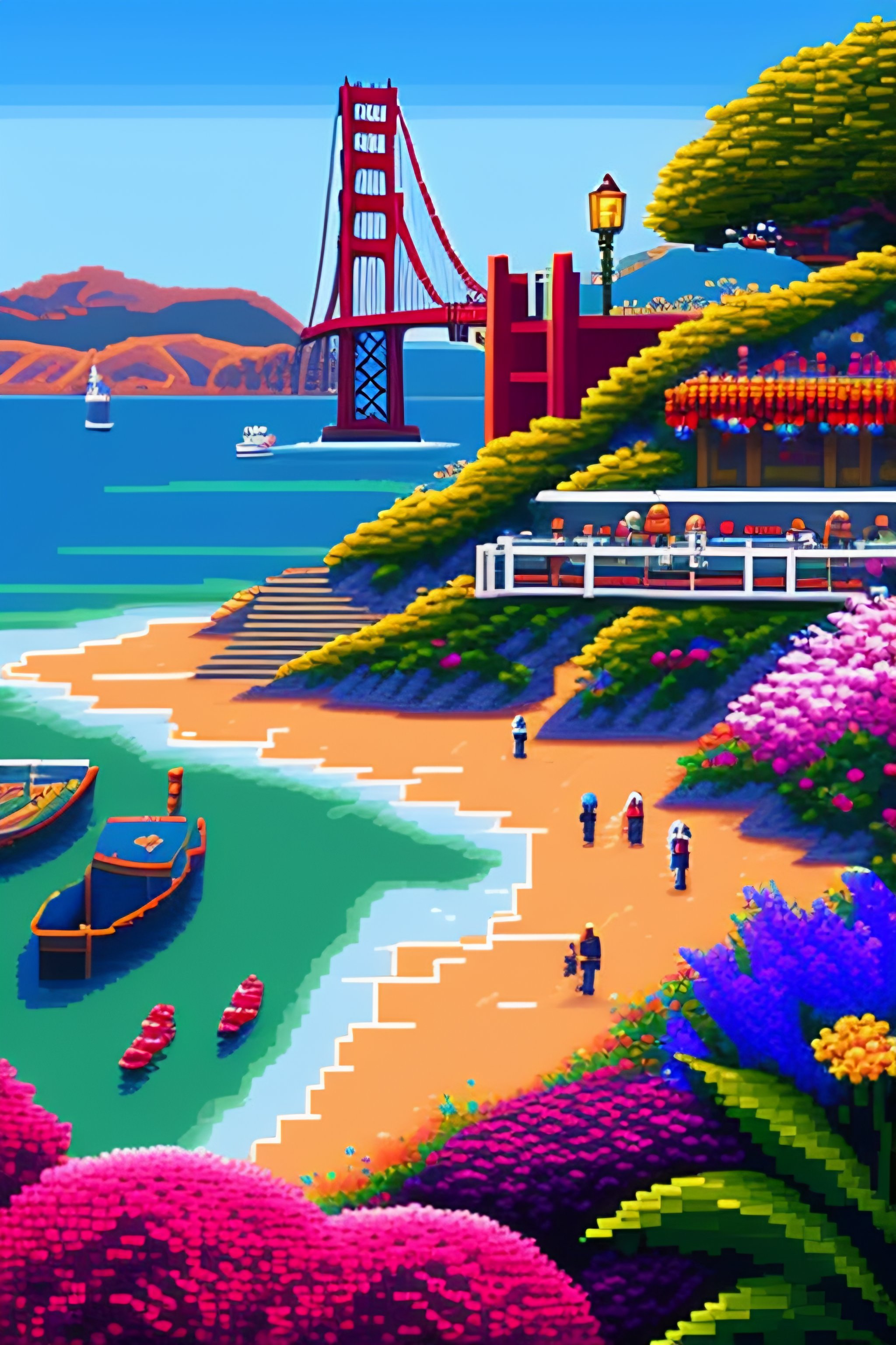 Lexica - Pixel art san francisco fisherman's wharf. 3d pixel art 4k ...