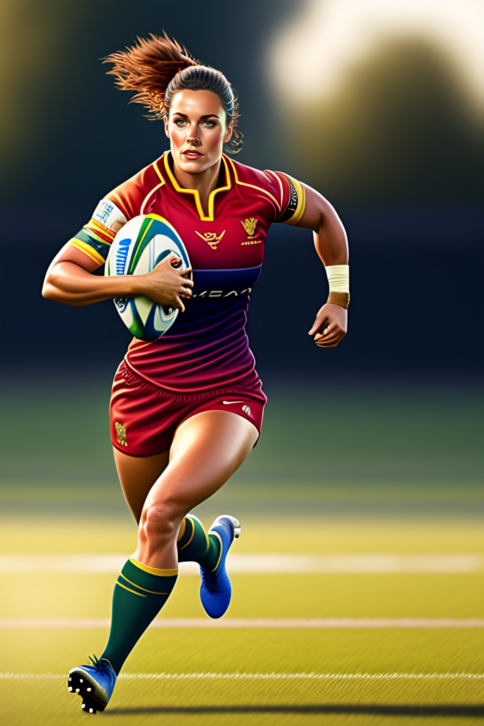 Lexica - Highly detailed closeup of an Australian woman rugby player ...