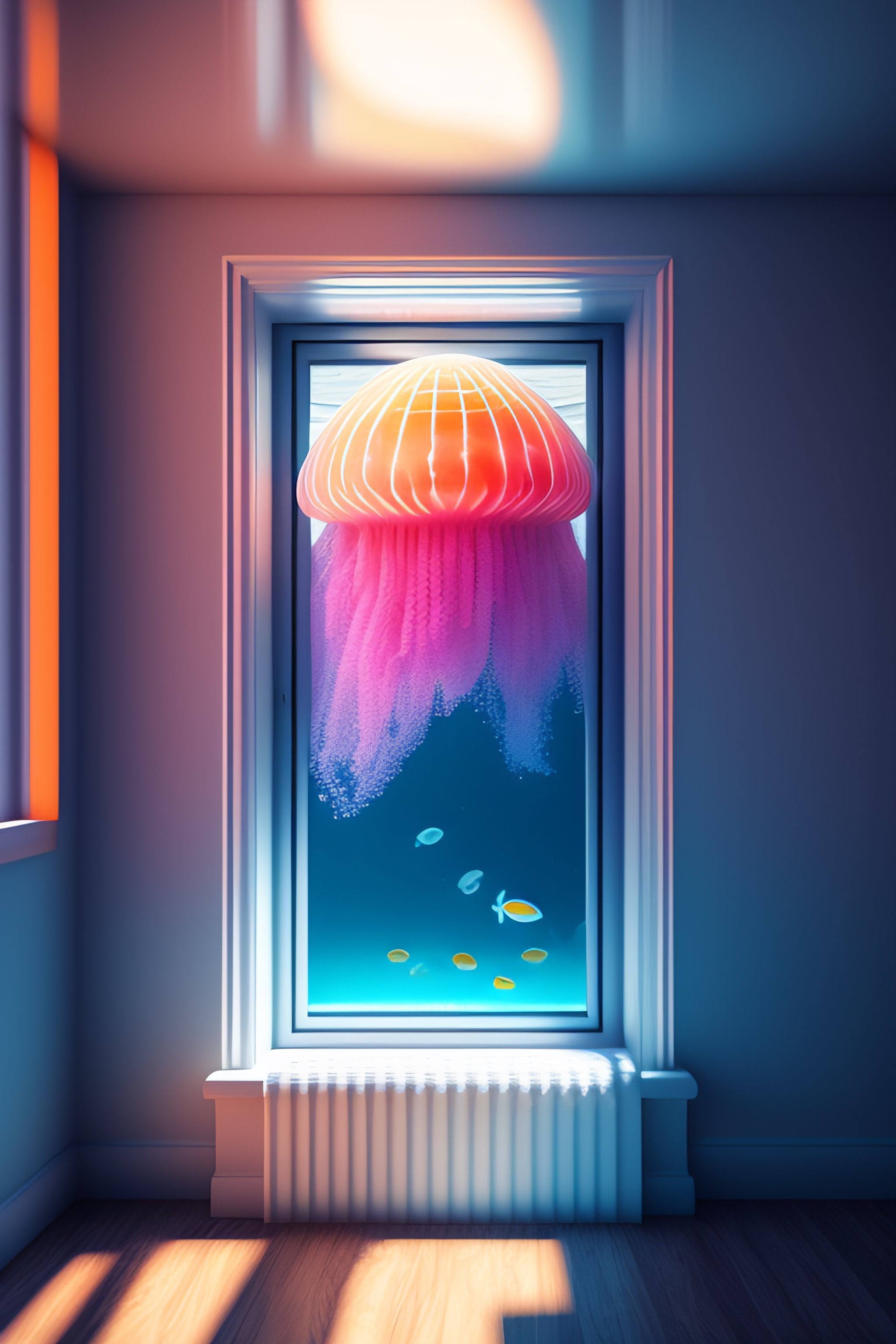 Lexica - The realistic photo of a window inside a room with a sticker ...