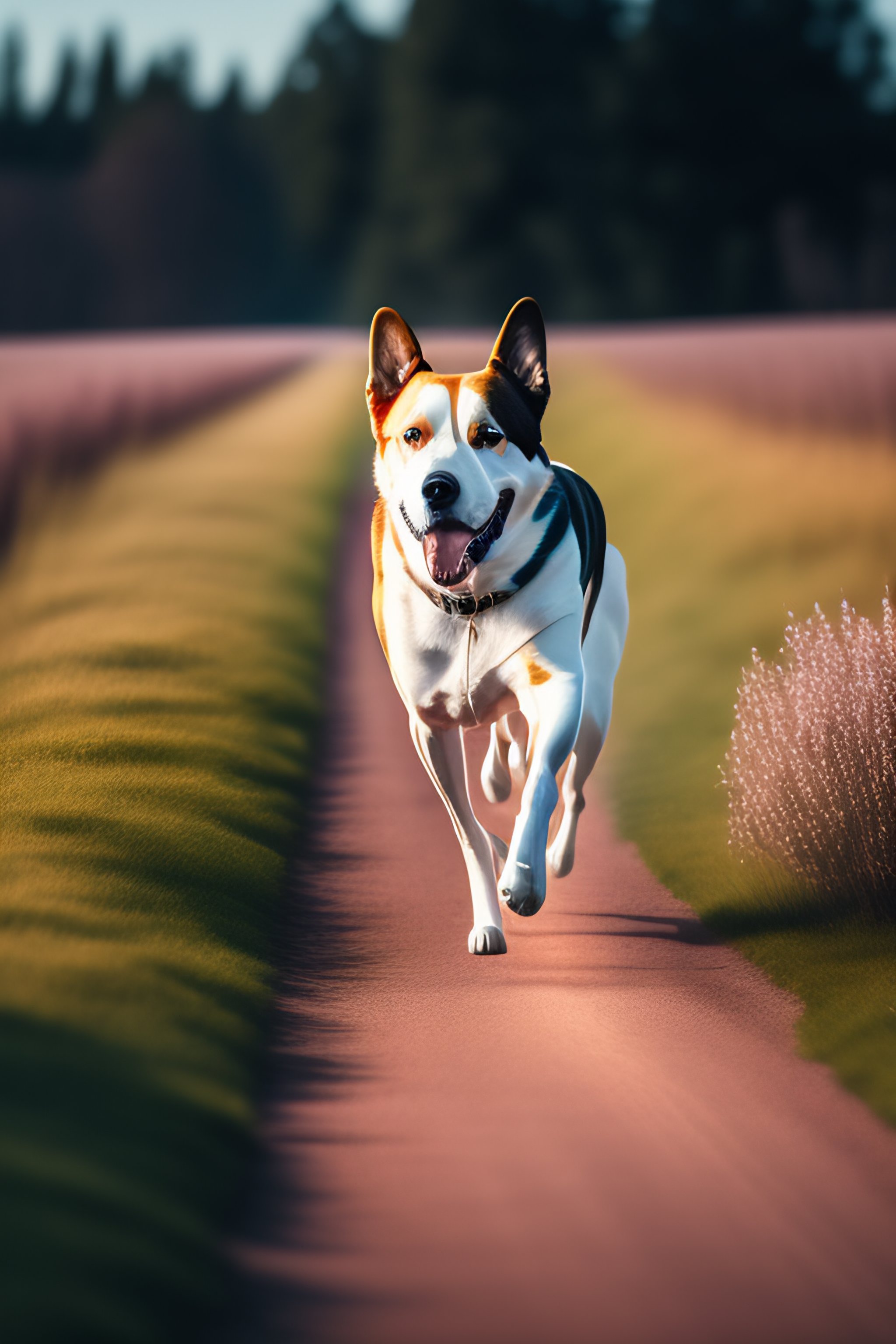 Lexica - My dog running towards a person
