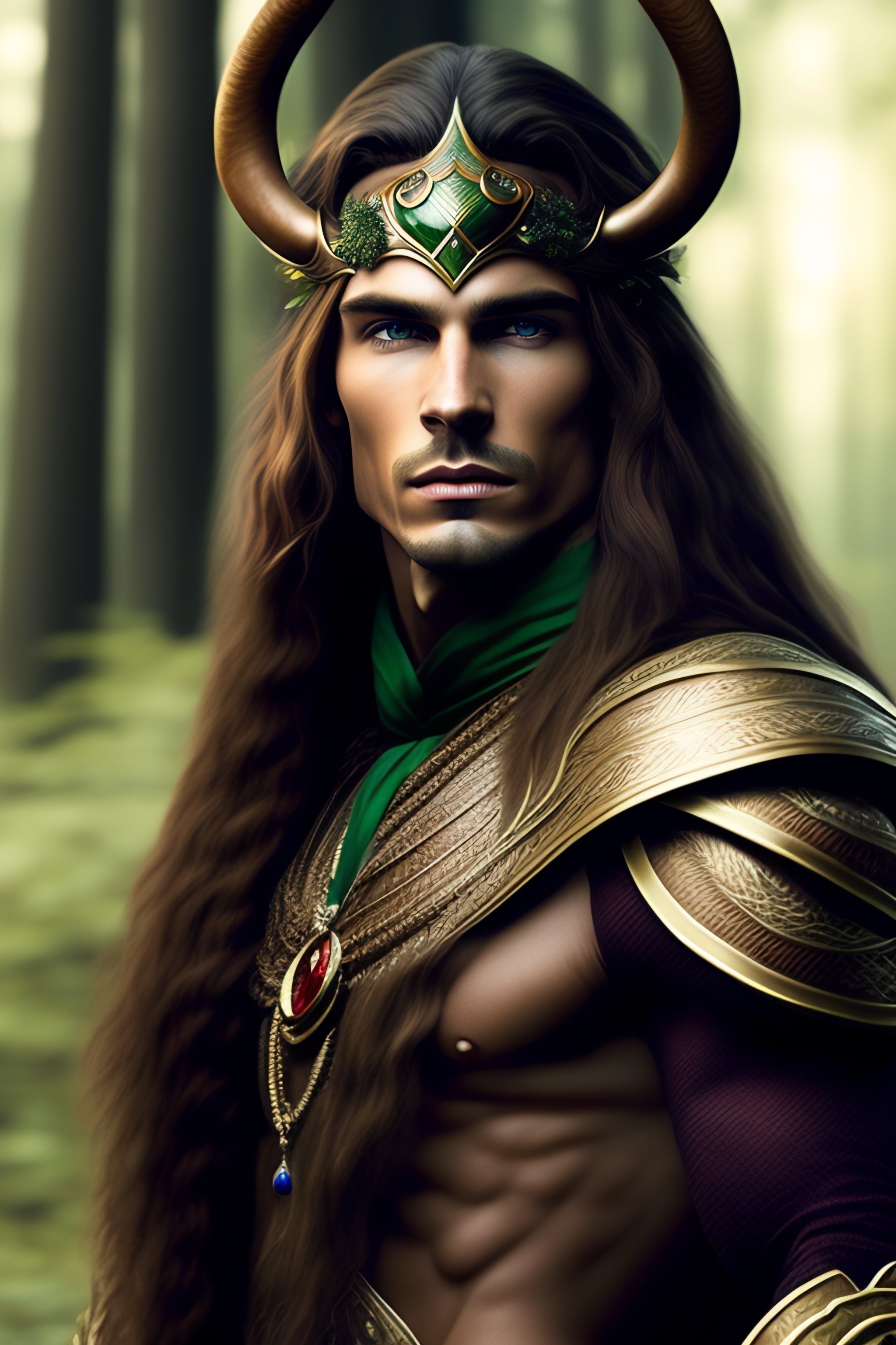 Lexica - Male slender muscular elven ranger with long hair in front of ...
