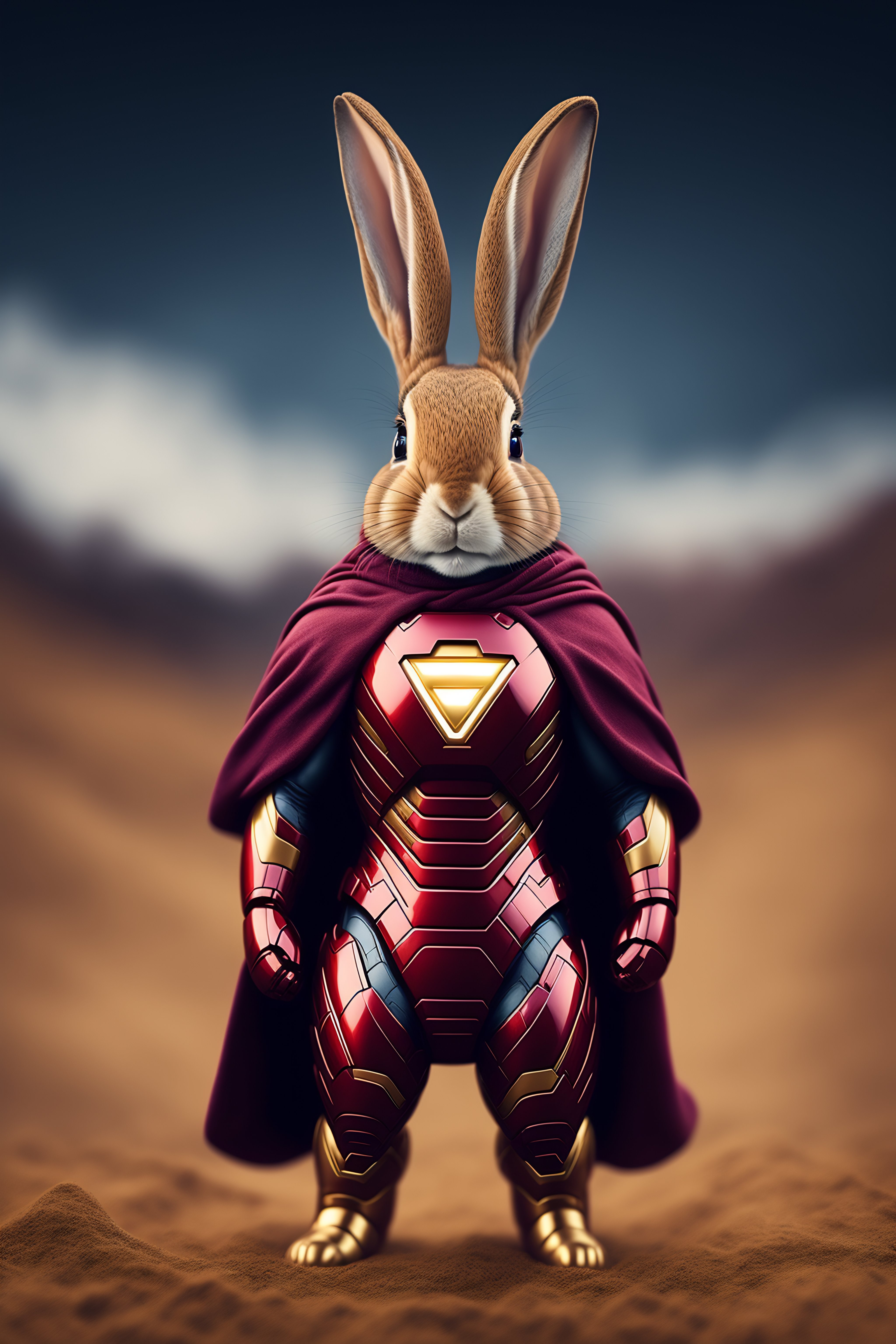 Lexica - Rabbit, ironman, super hero, hyper-realistic, Tonny Stark ...