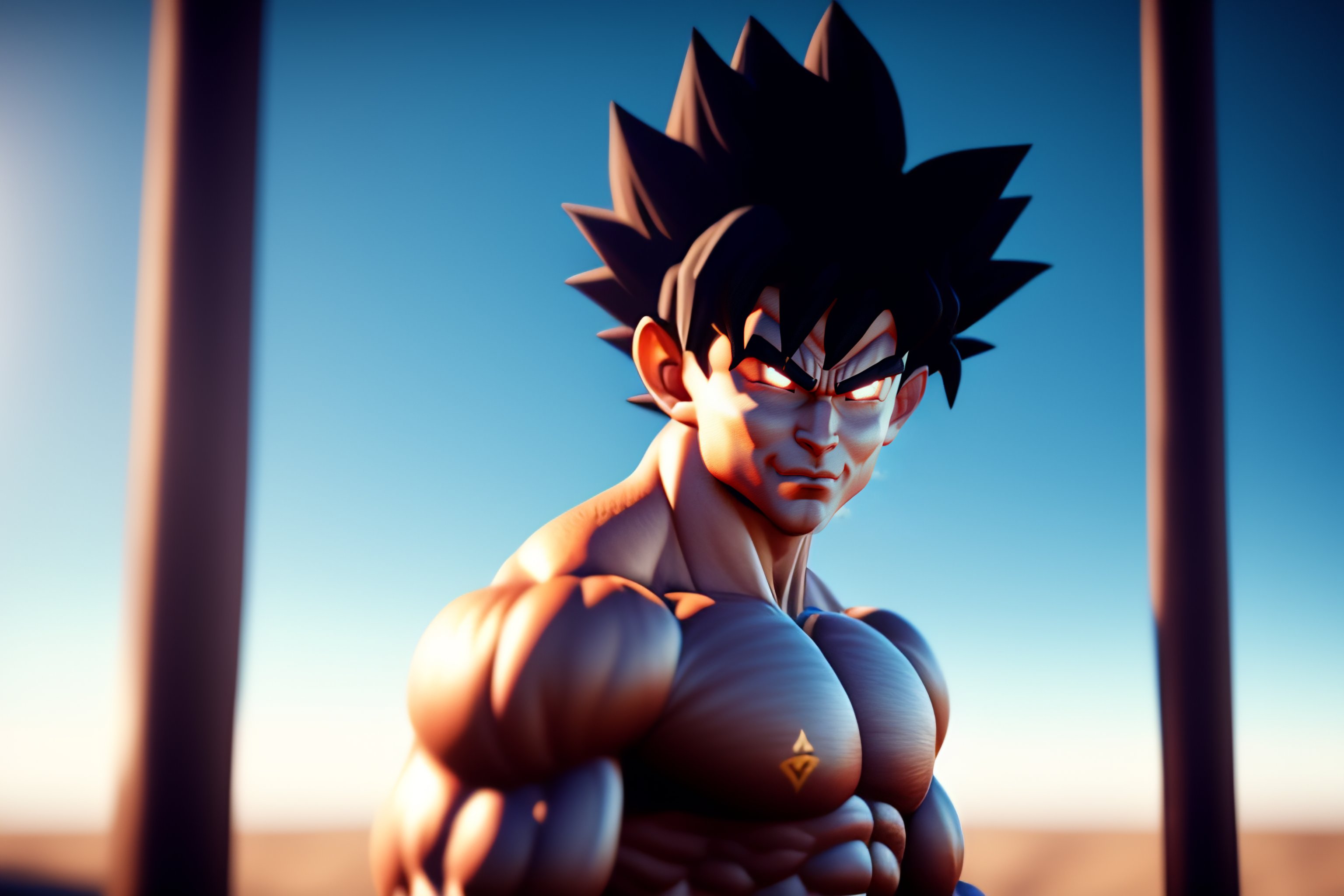 Lexica - Goku pushups on a stick, manga, ultra realistic, concept art ...