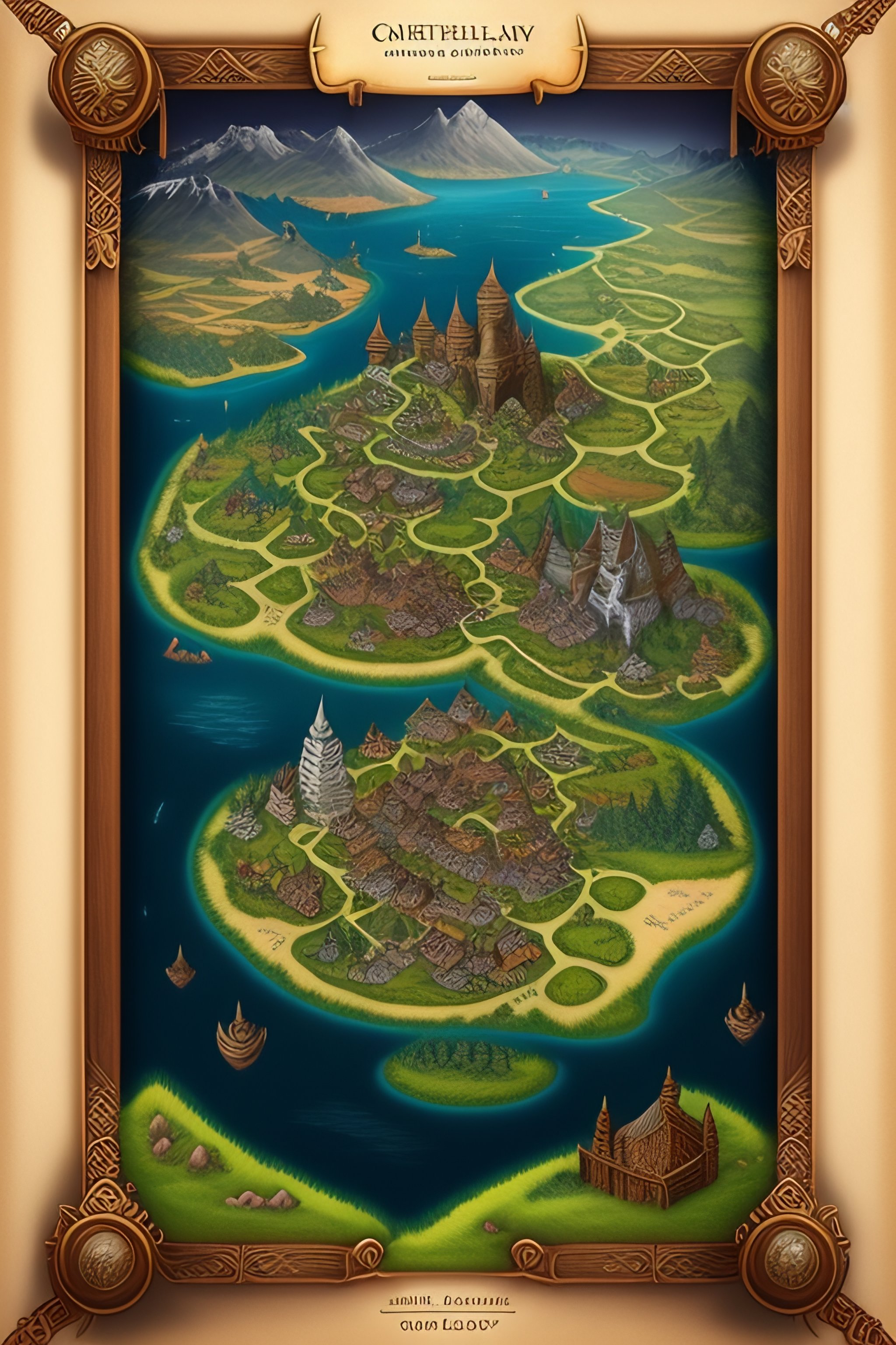 Lexica - An illustrated fantasy country map, tabletop game, detailed ...
