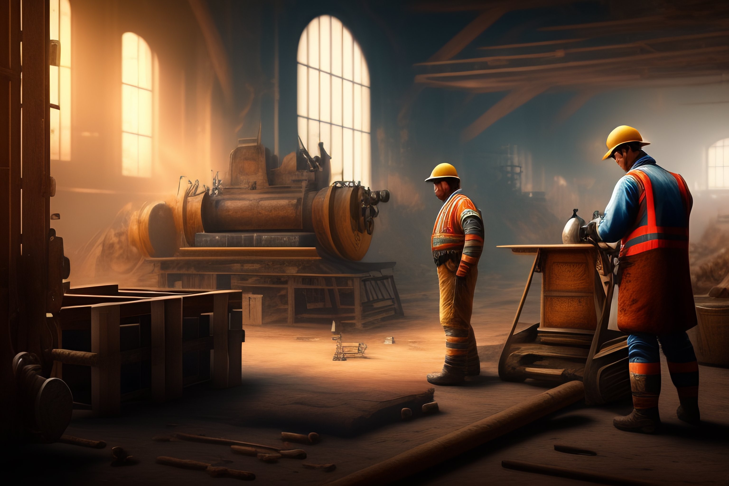 Lexica - Safety and health antique workers using PPE wallpaper 4k