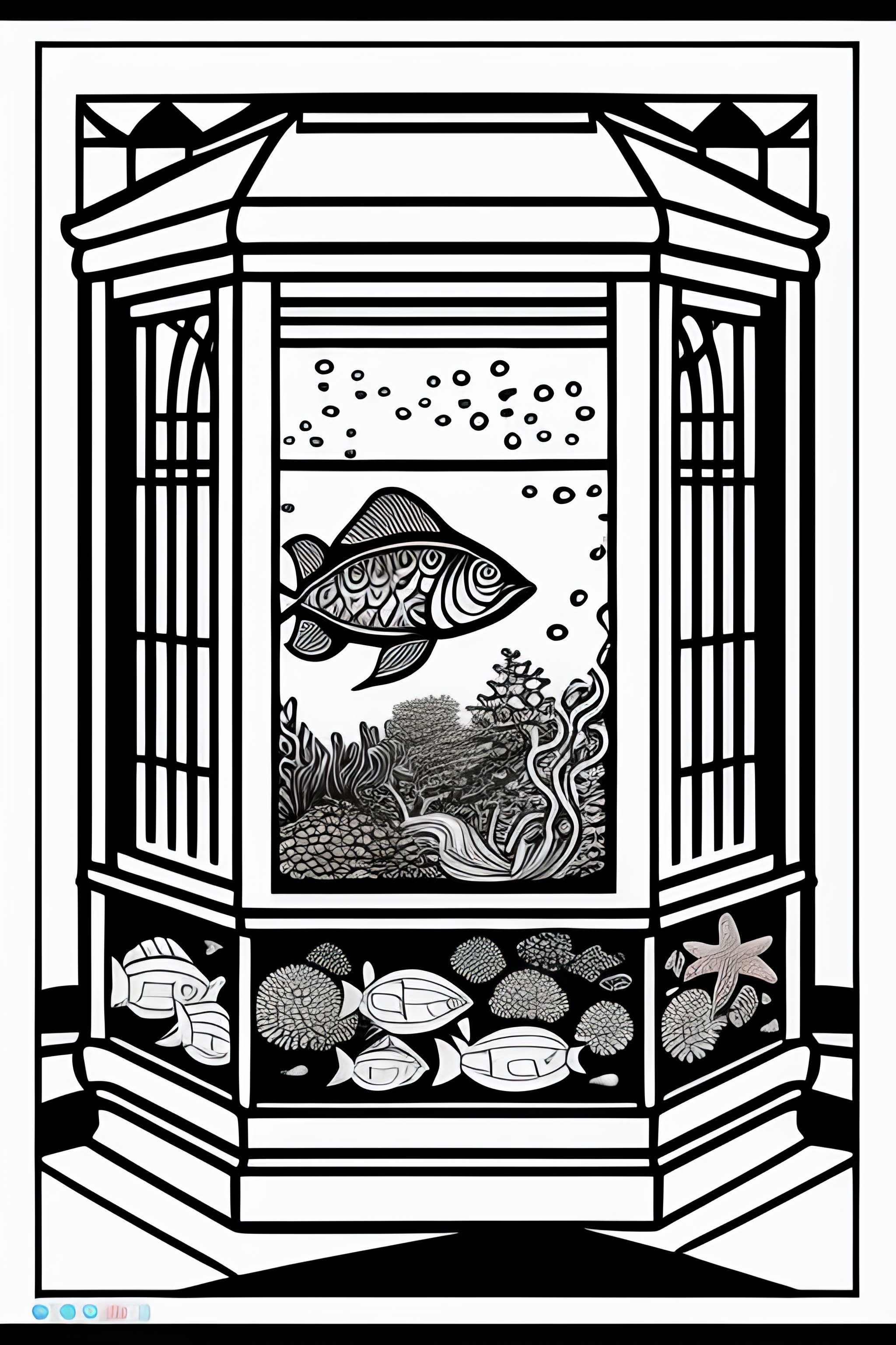 Lexica - Highly detailed vector image rectangle ocean fish tank in ...