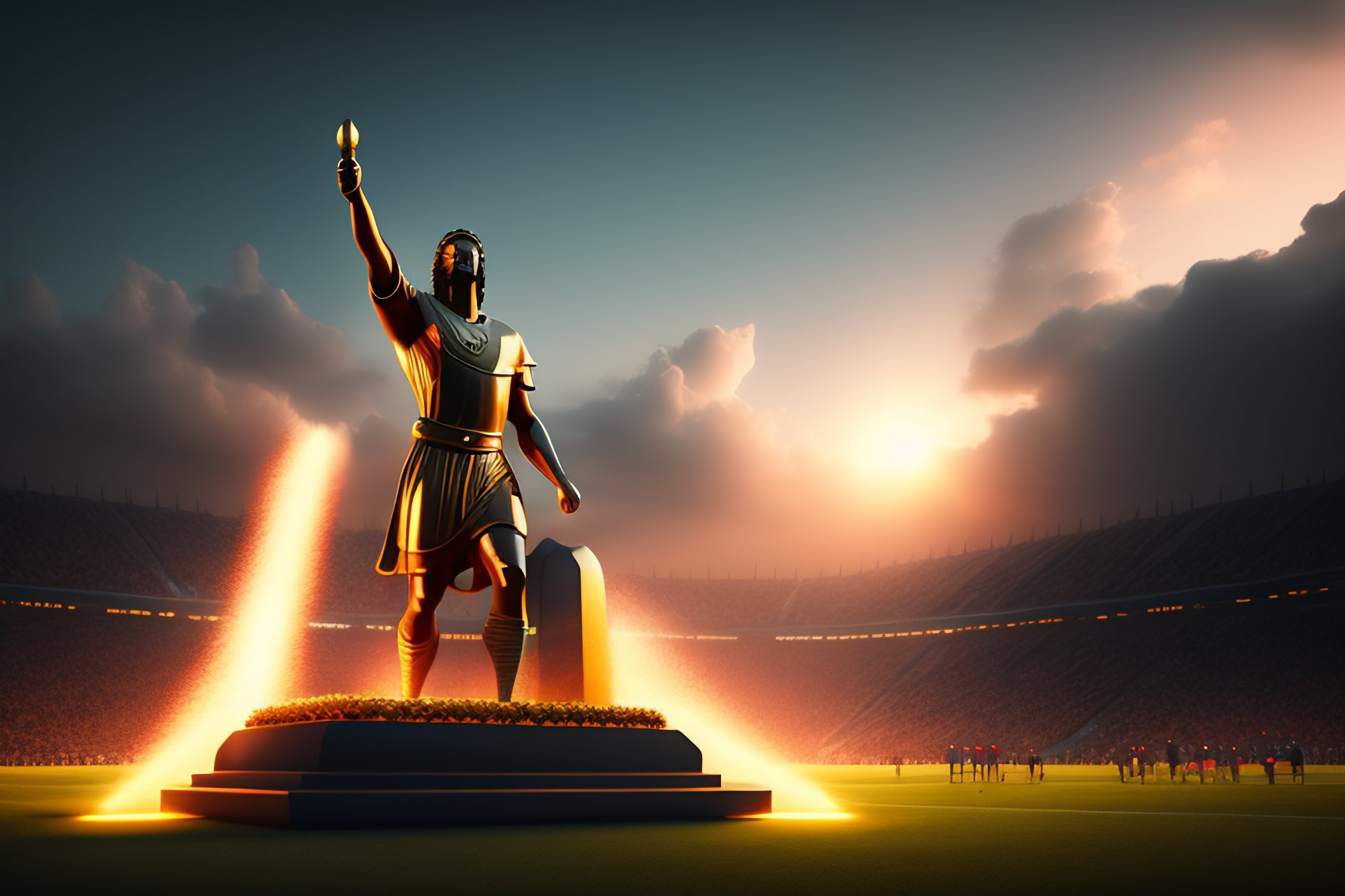 Lexica - Football player Pele statue size like Christ the Redeemer in ...