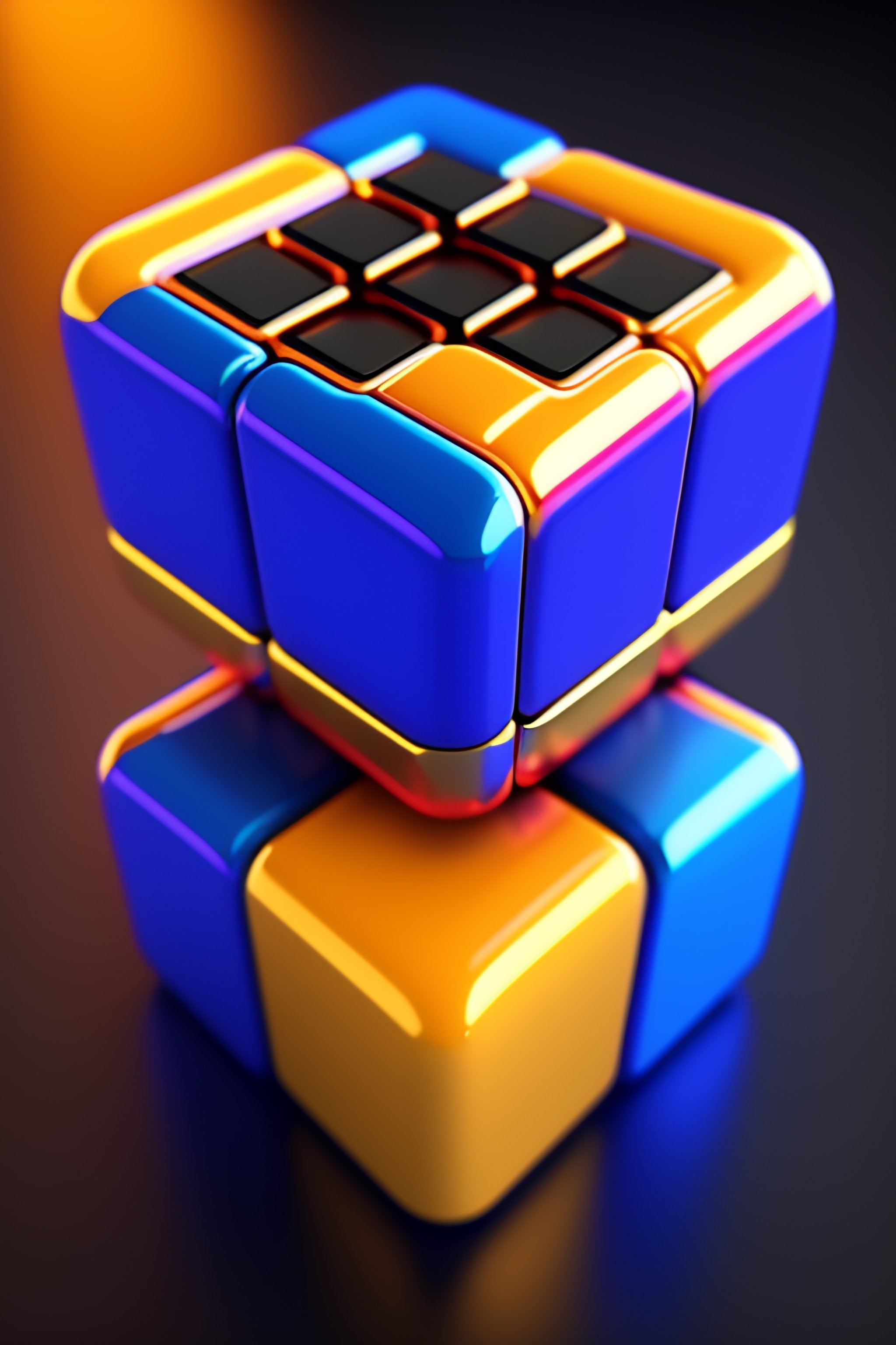 Lexica - Rubik's cube 3 d illustration, the cube is decorated with art ...
