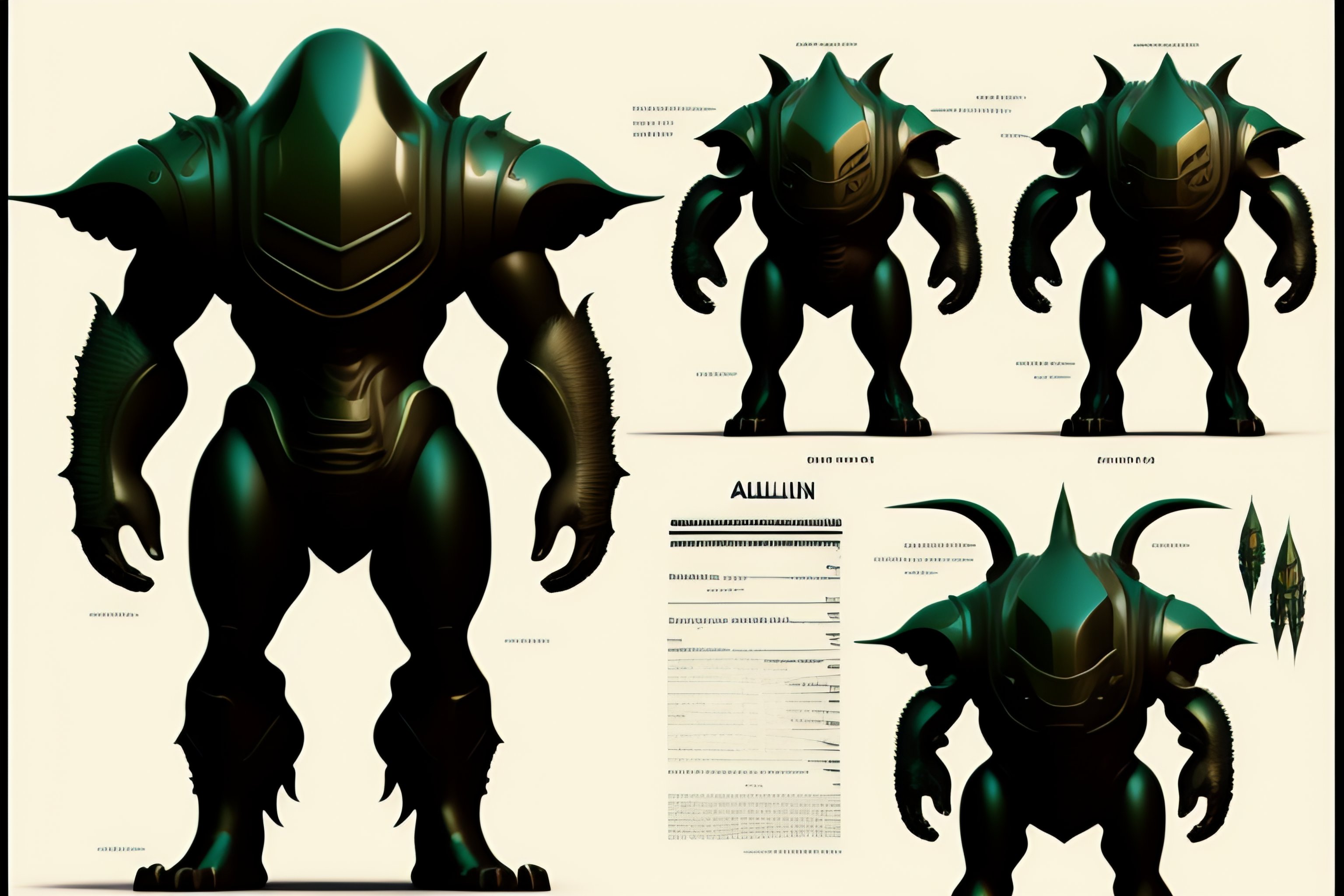 Lexica - Photo real alien monster model sheet t pose