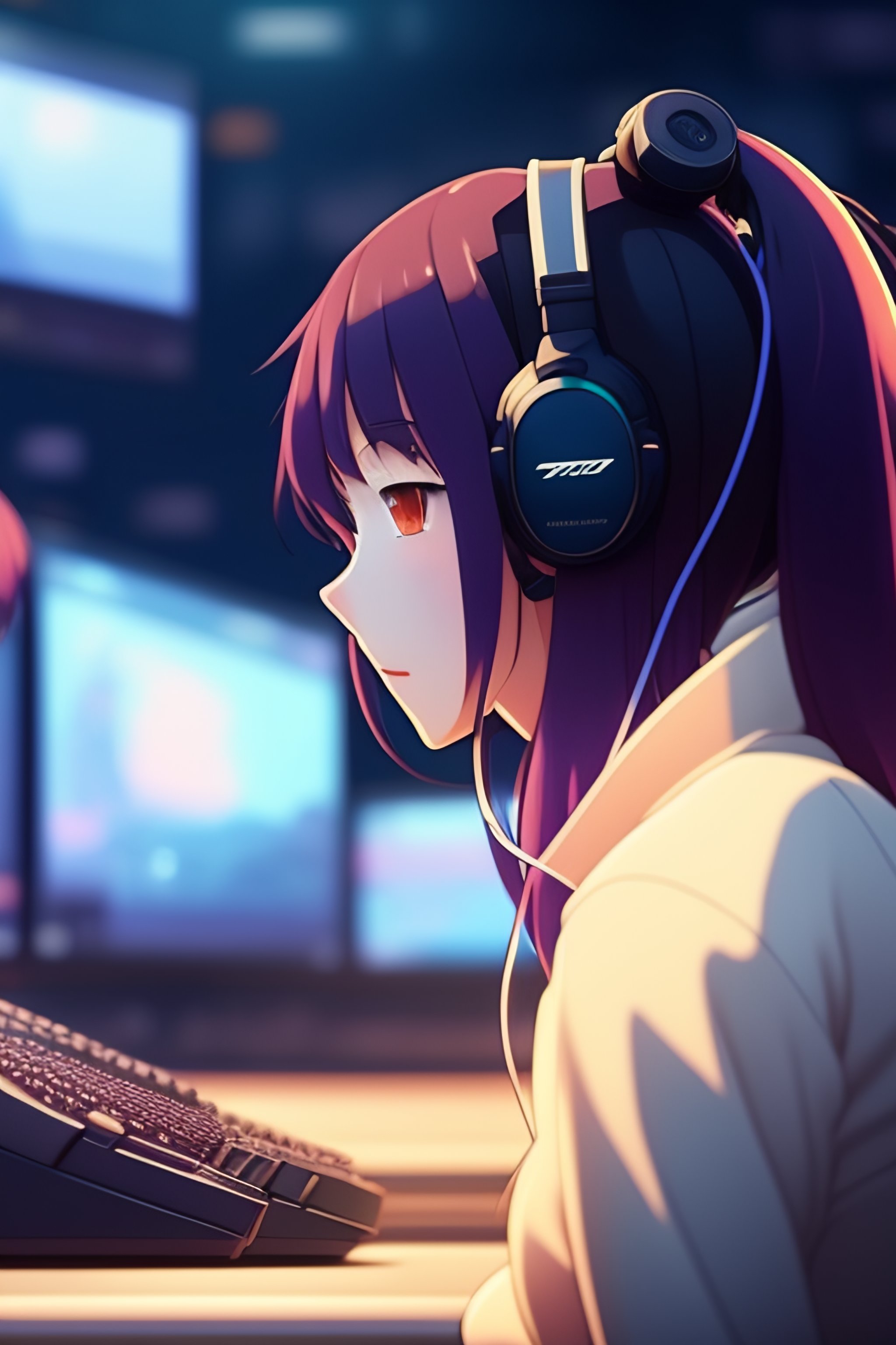 Lexica - Create a high resolution artwork of Anime Girl is programming ...