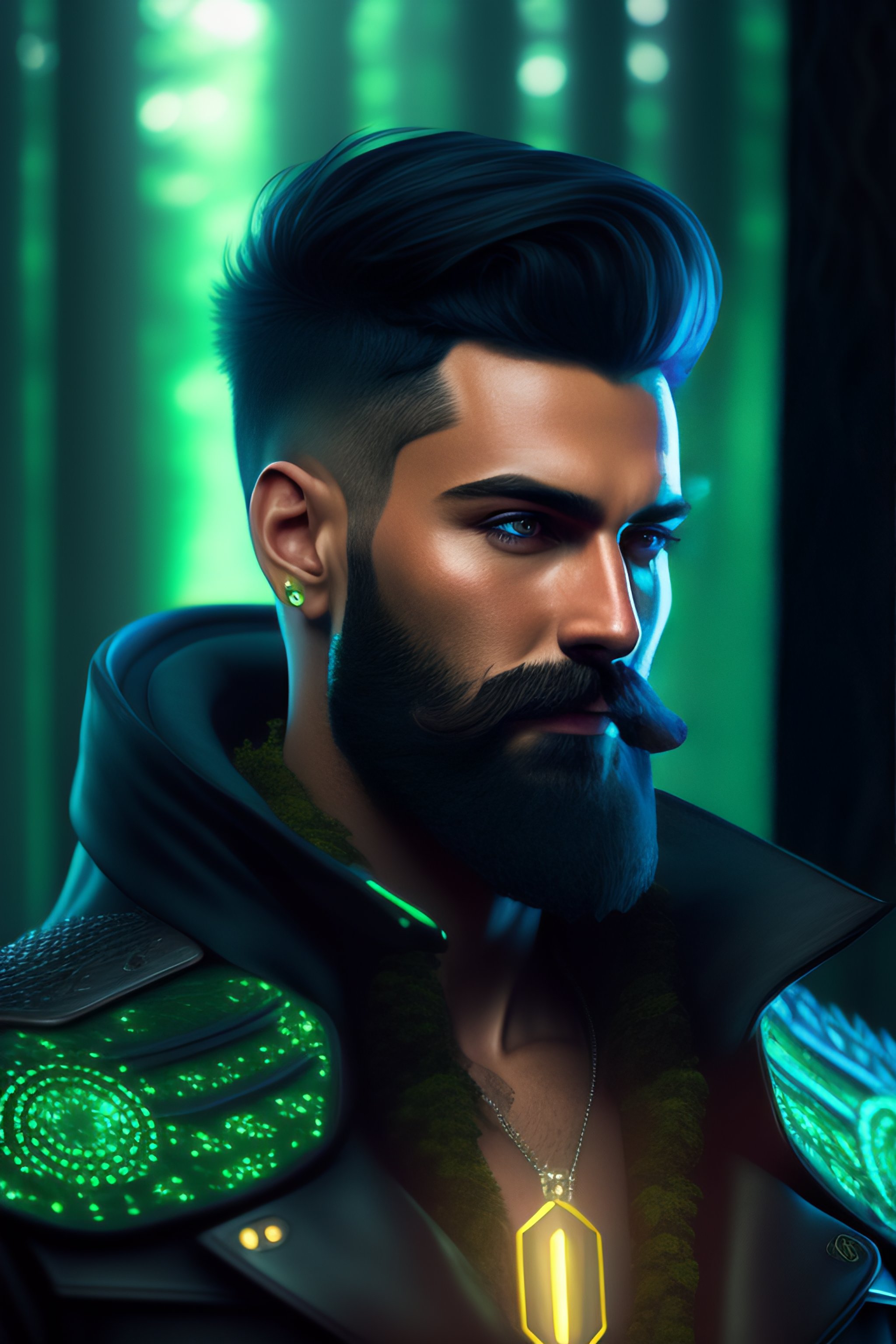 Lexica - Hyper realistic male,very short dark hair, 5 o'clock beard ...