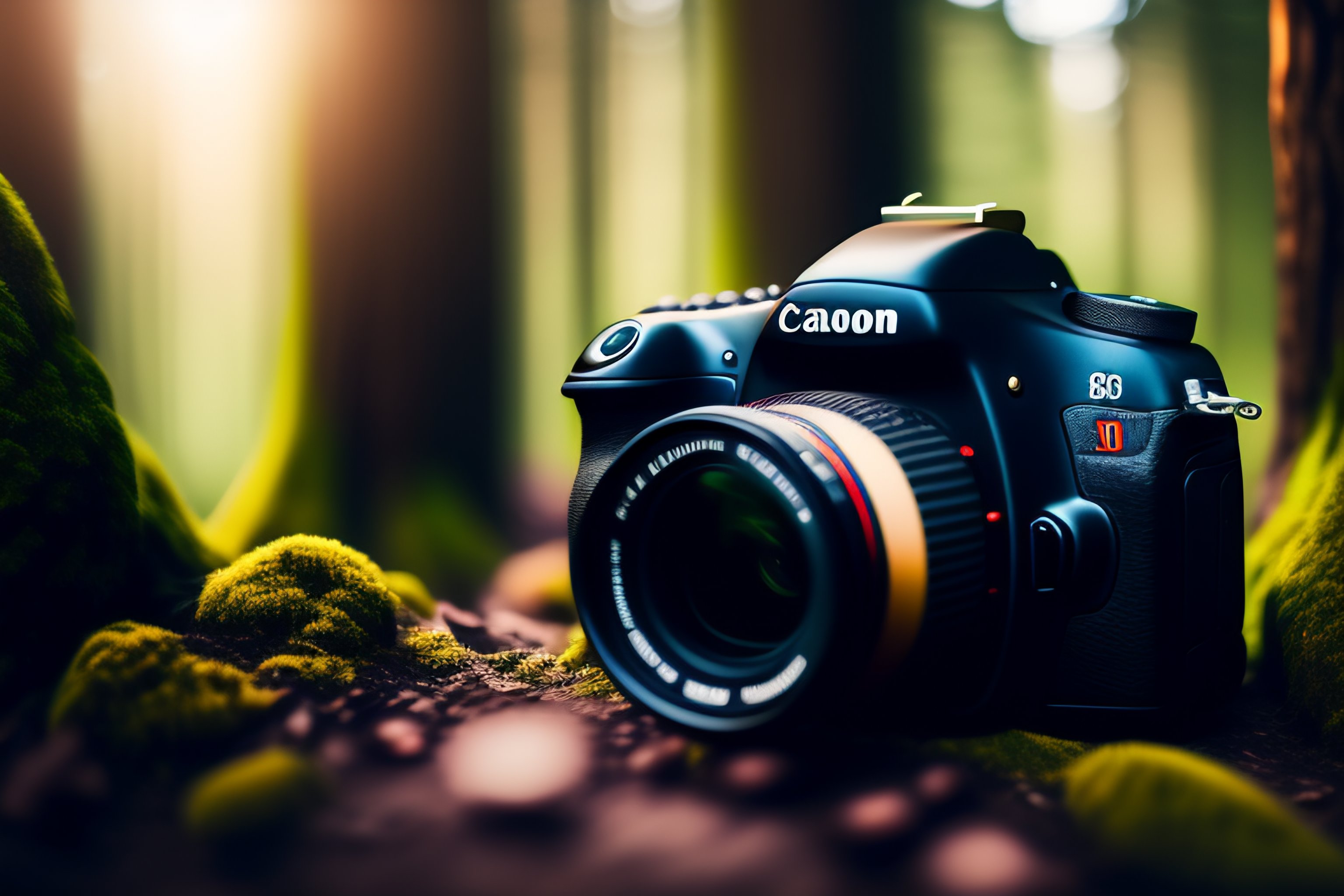 Lexica - Dslr camera in a forest, extreme details