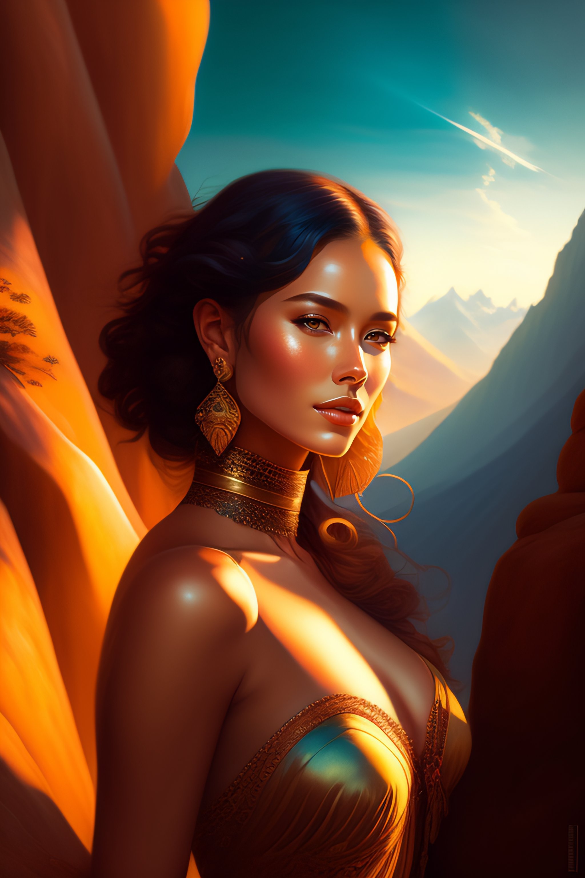 Lexica - Sexy woman, Andes mountains, bolivia, rossdraws, tom bagshaw, alphonse mucha, global ...