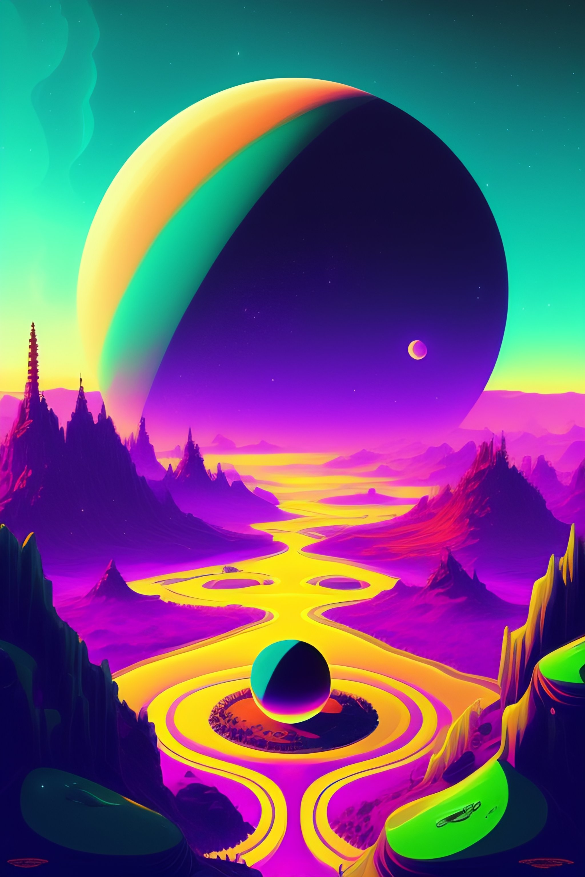 Lexica - Alien planet in the style of studio gibli and jhonen vasquez ...