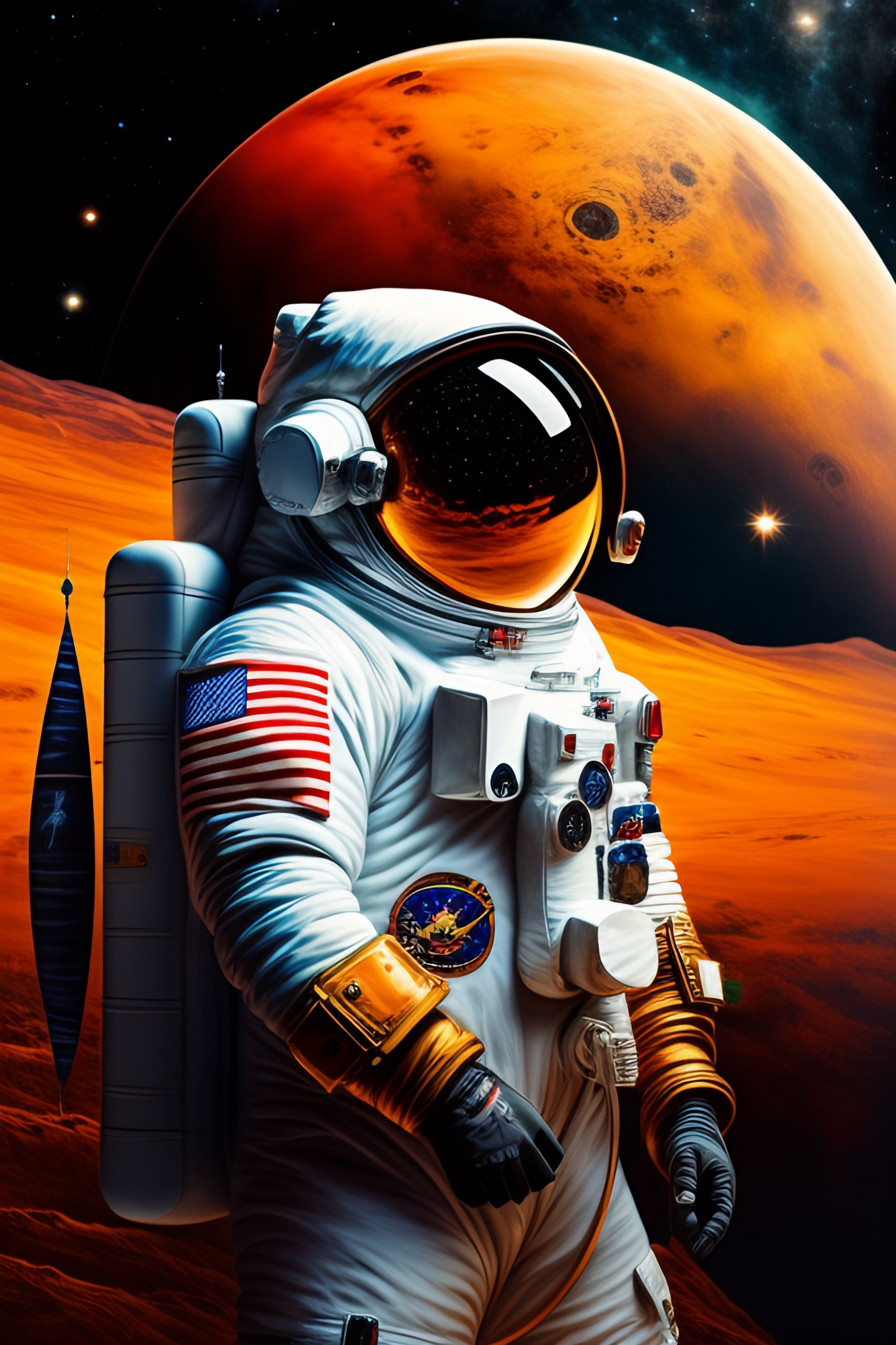 Lexica - An astronaut on a Mars steampunk picasso