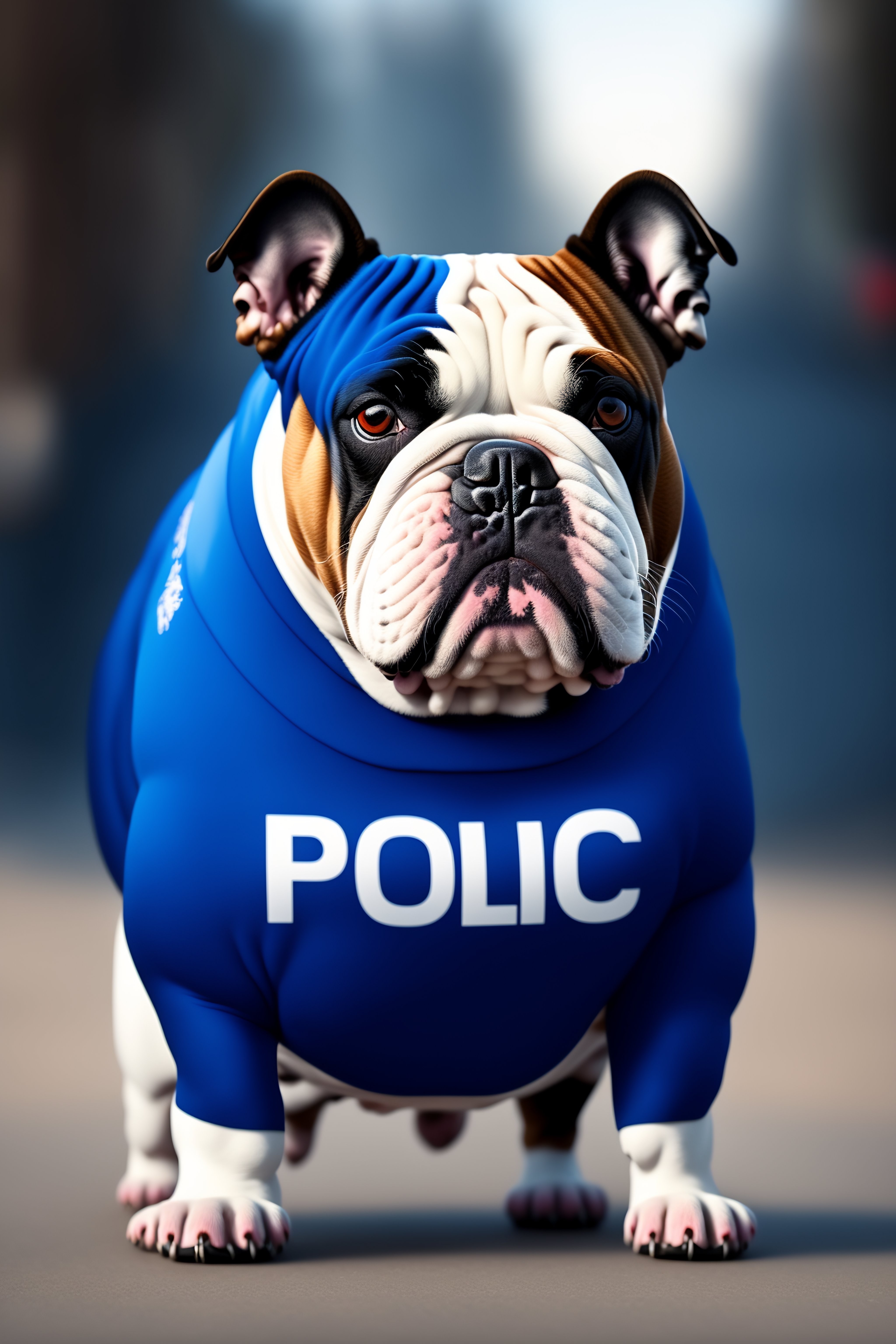 Lexica - A blue police custom silly bulldog