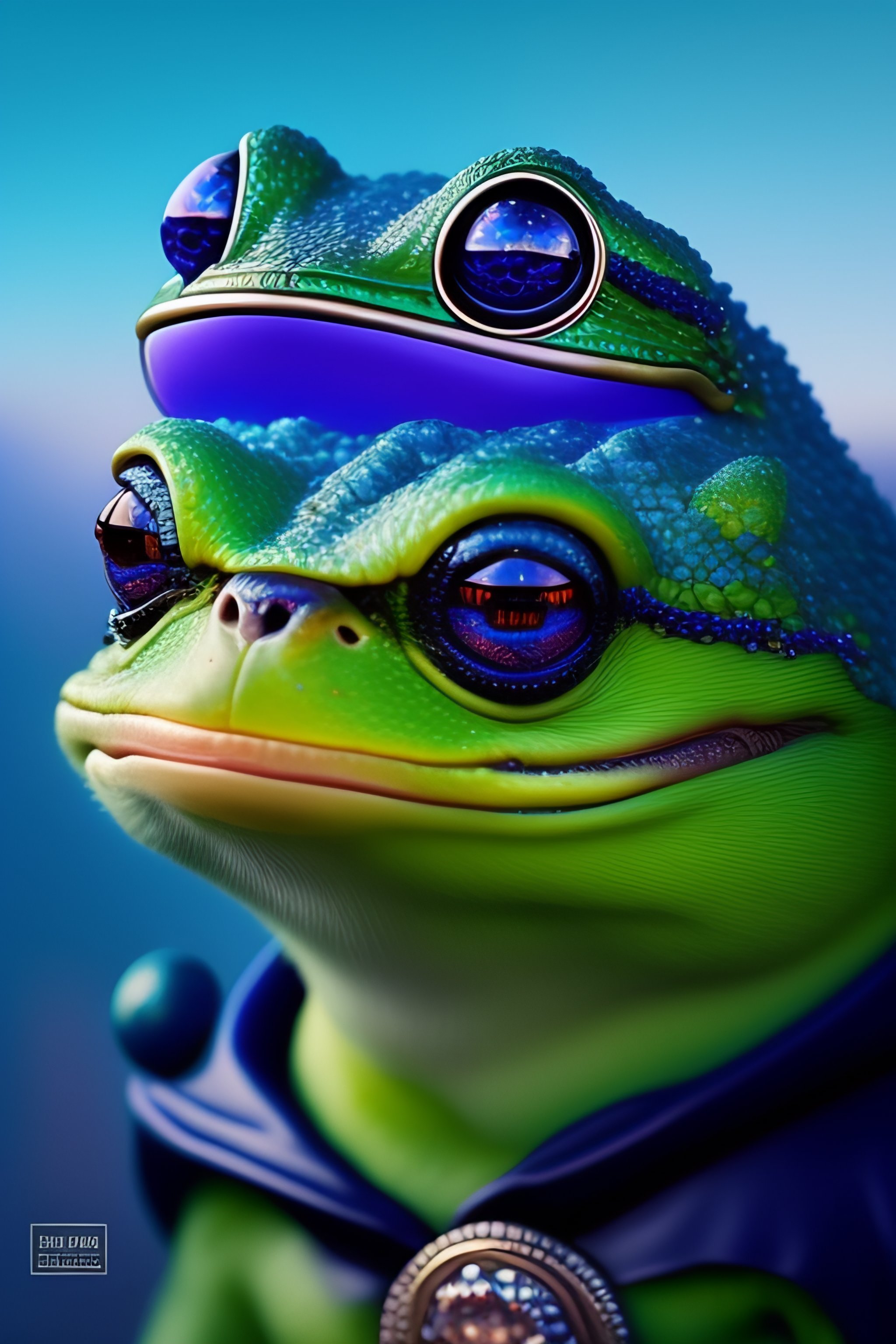 Lexica - Super rich happy pepe the frog. luxury, blue crystals, greg ...