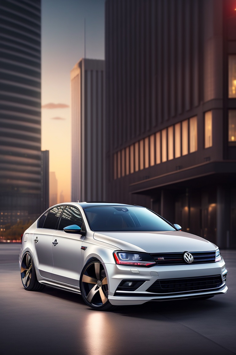 Lexica - Vw jetta mk7, white color, gray rims, black roof, night city ...