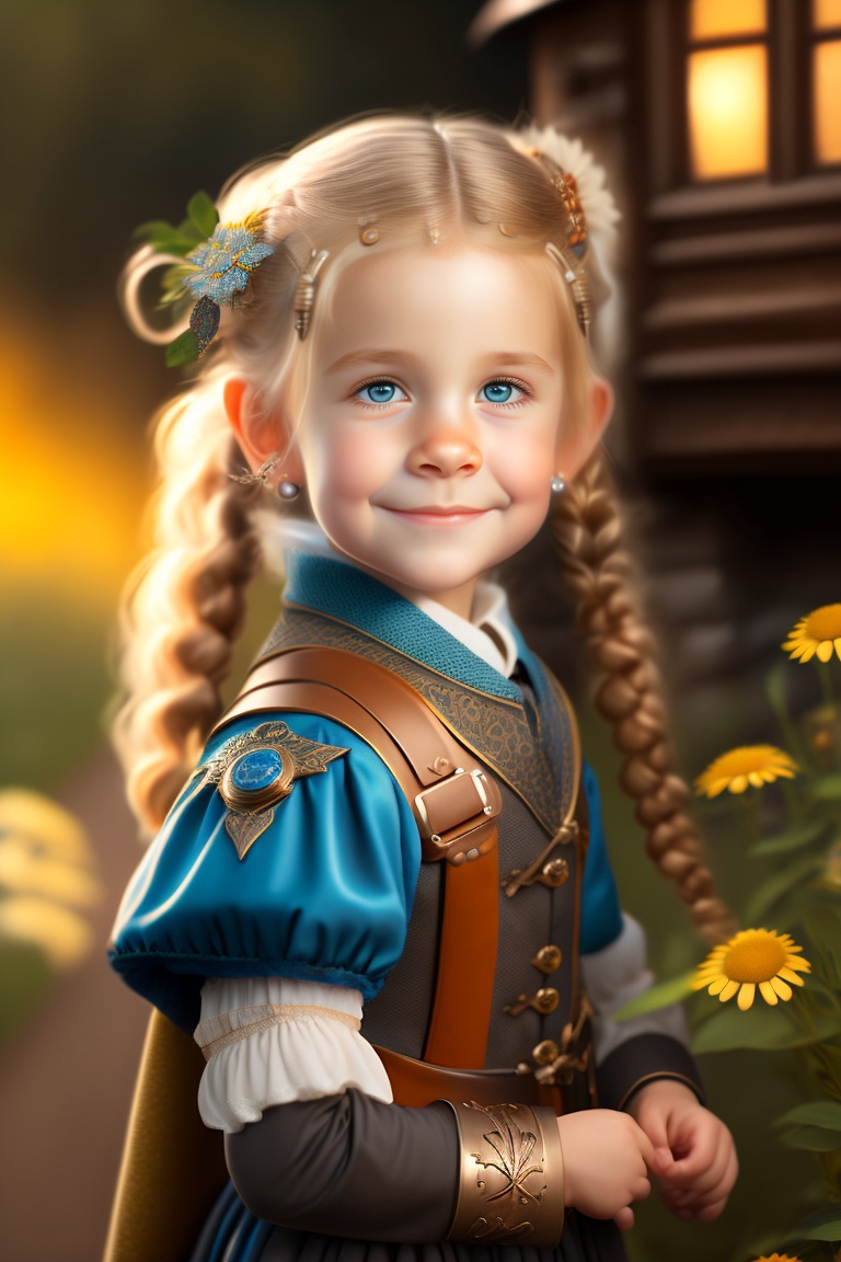 Lexica - A very cute five year old little elven girl, realistic ...