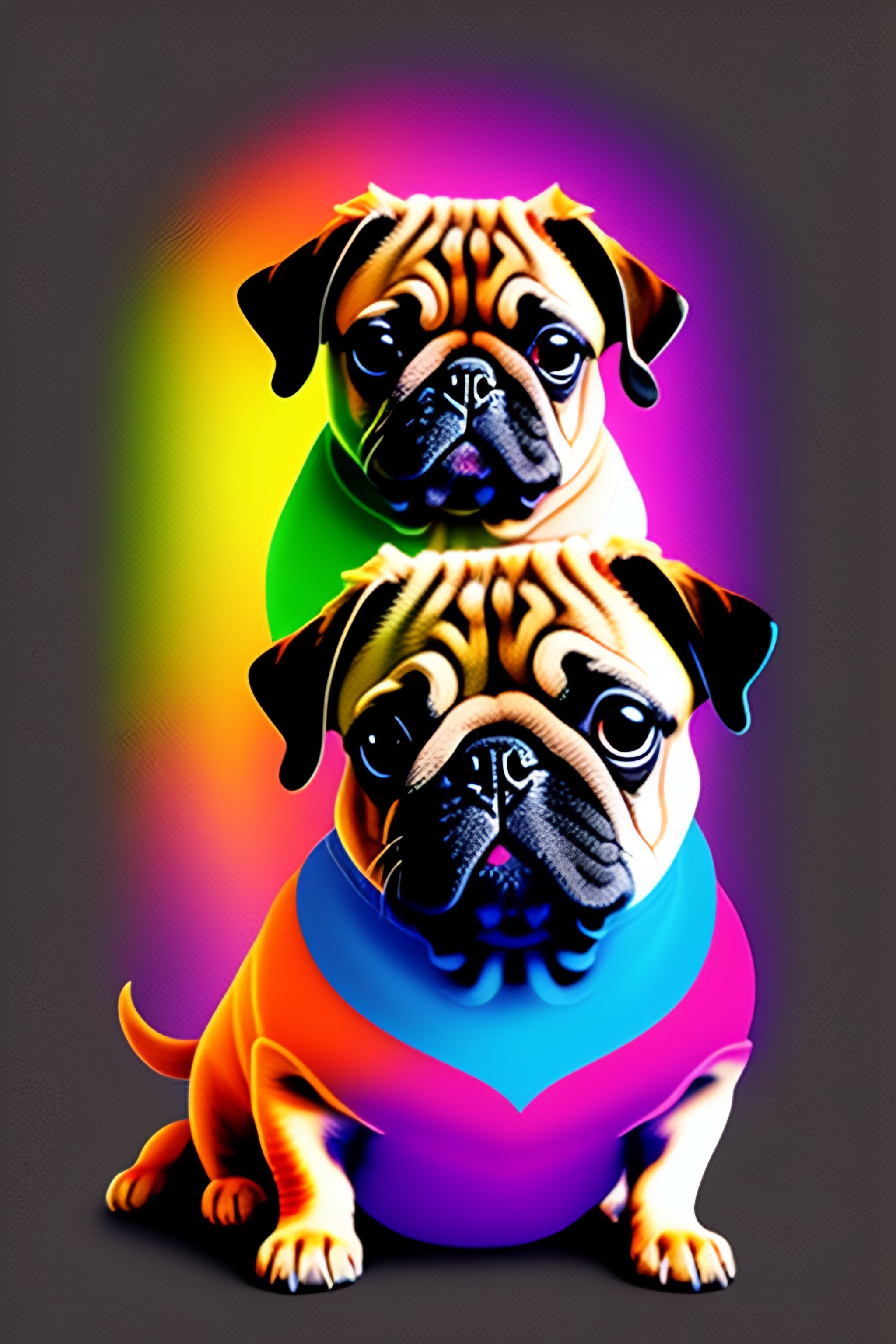 Lexica - Colourful t-shirt of a cute pug playing Dungeon n Dragons, cartoon