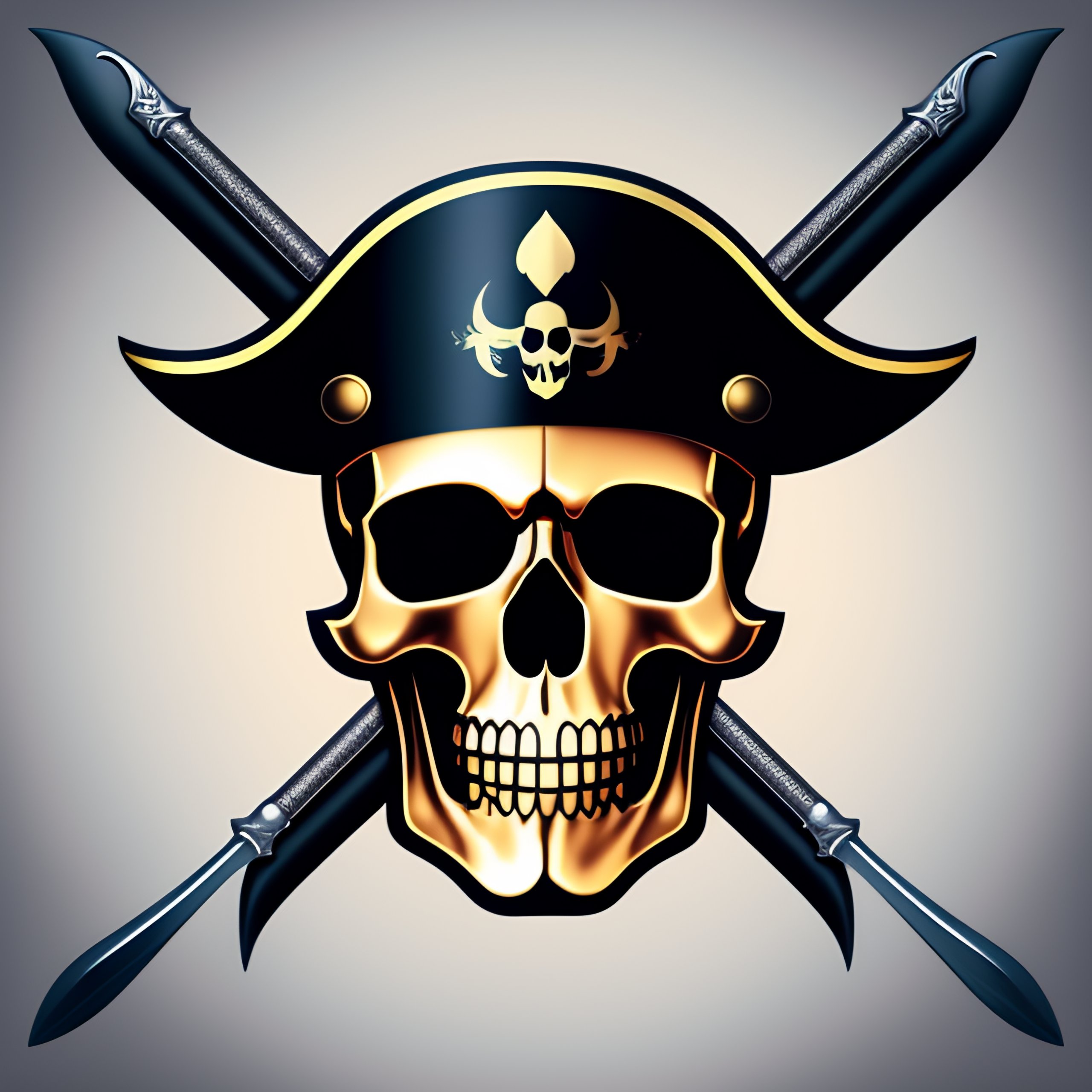 Lexica - X-shaped swords with a skull and pirate hat on transparent ...