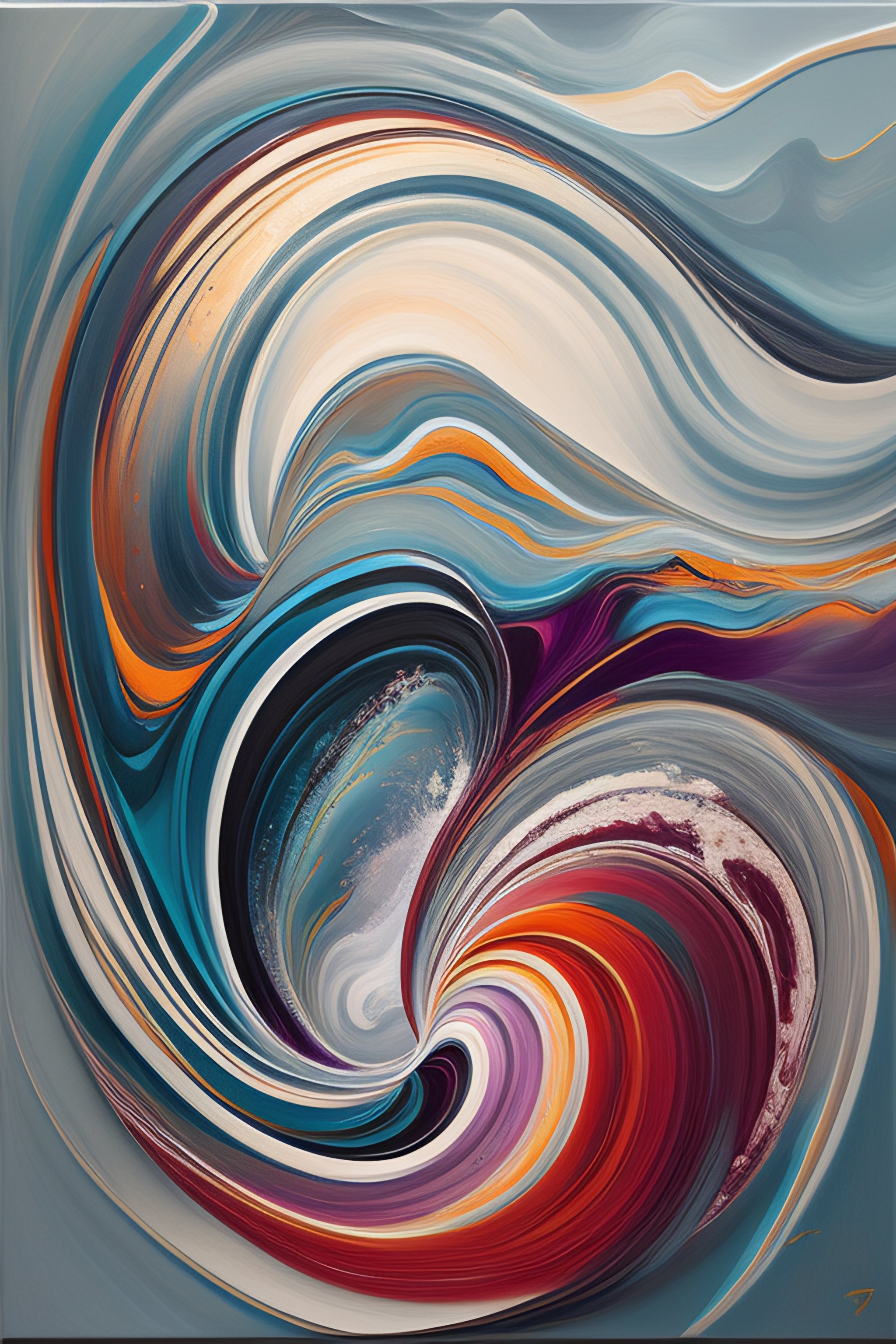 Lexica - Abstract marble wave modern painting tableau