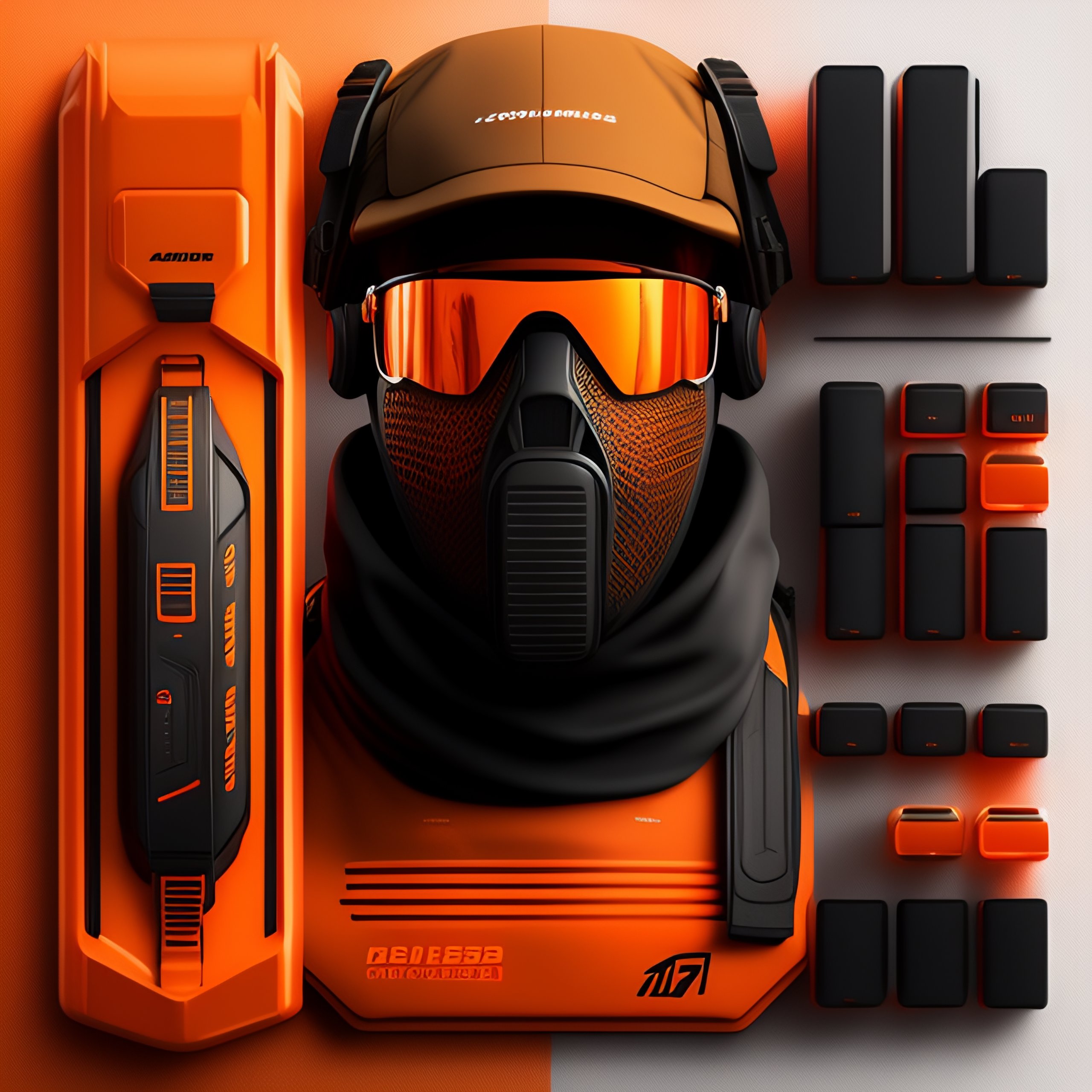 Lexica - CS-GO man terrorist skin, hollographic orange details color ...