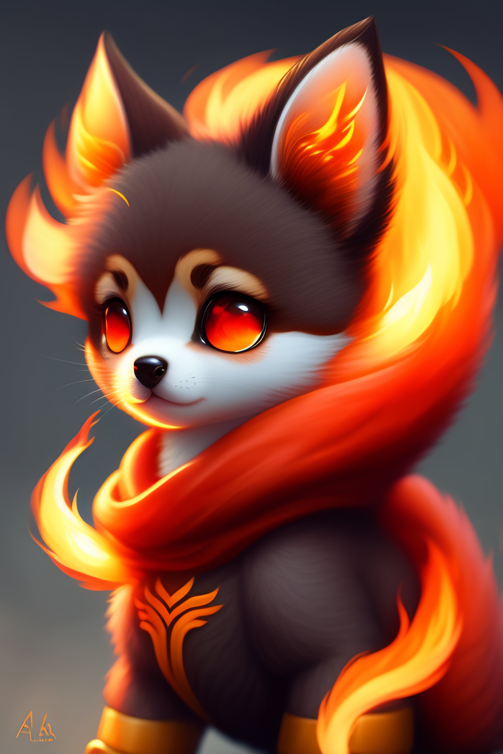 Lexica - Cute fire elemental by Alicexz