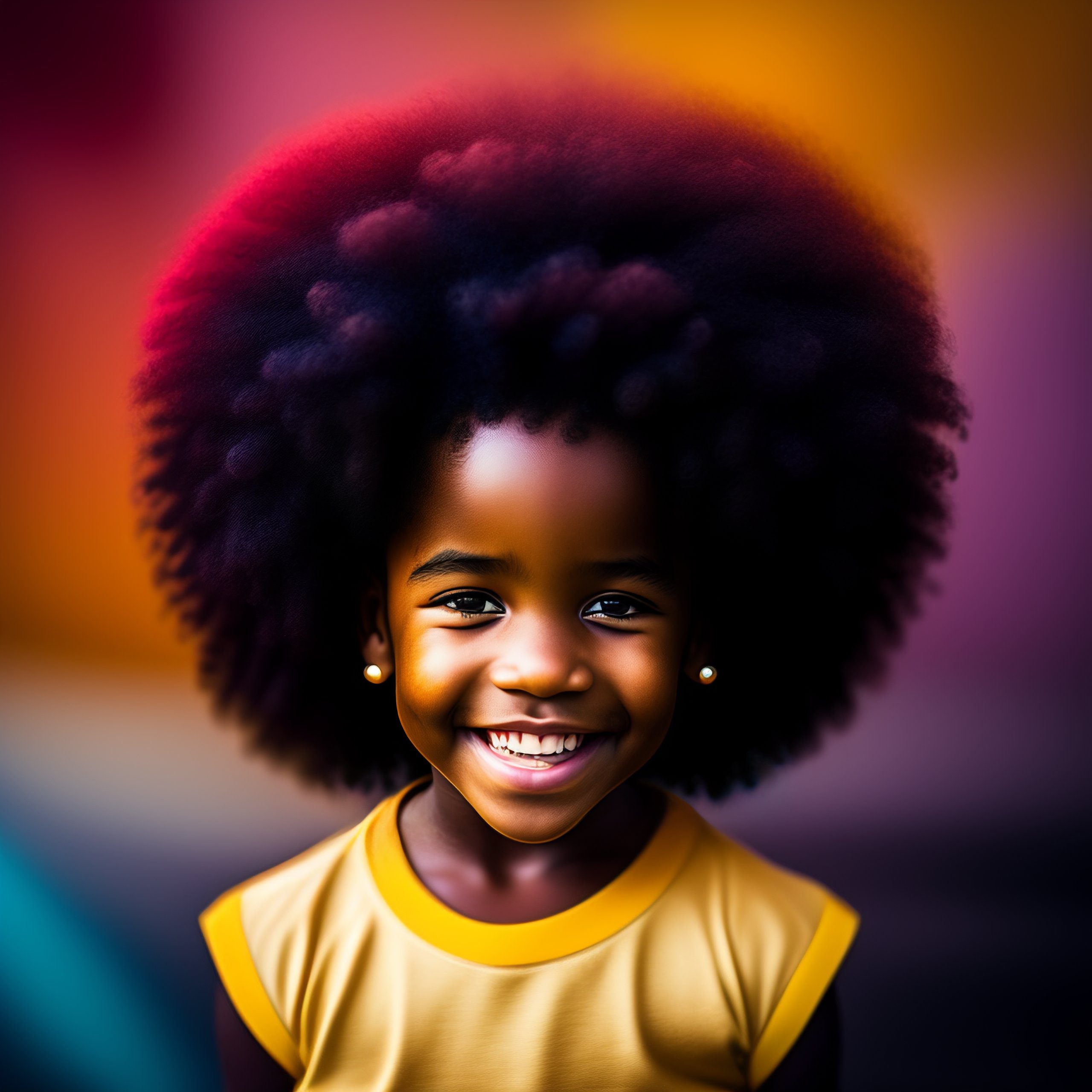 Lexica - A happy afro child, Photography style