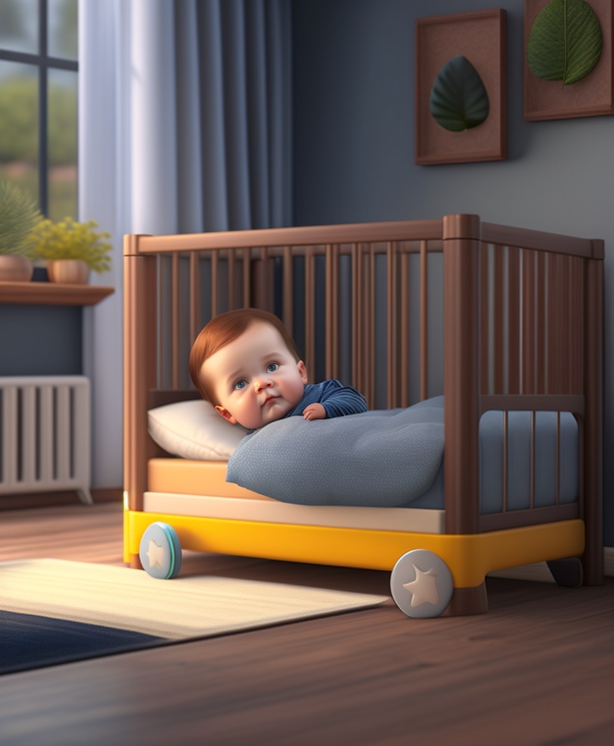 Lexica - Charming toddler, realistic, cinematic, simple cot