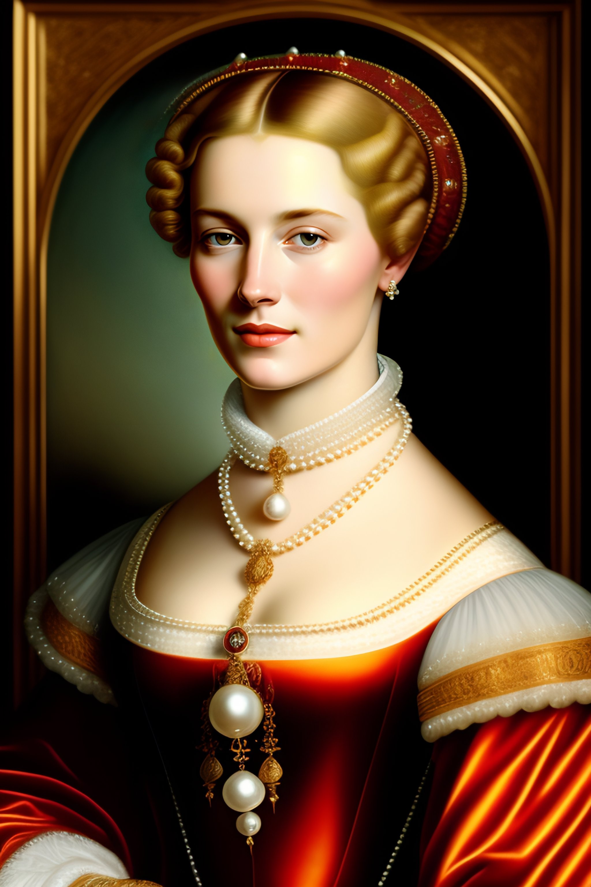 Lexica - 16th century portrait of a blonde haired woman wearing a pearl ...