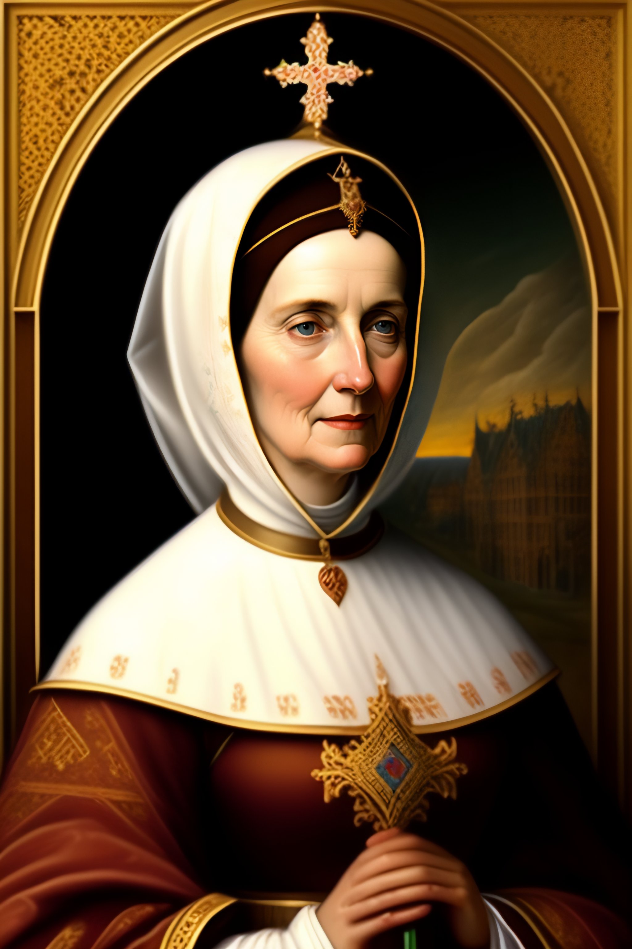 Lexica - Aged German Benedictine abbess renaissance 10th century