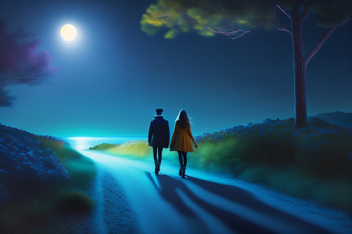 Lexica - Under the enchanting glow of the full moon, the two friends ...