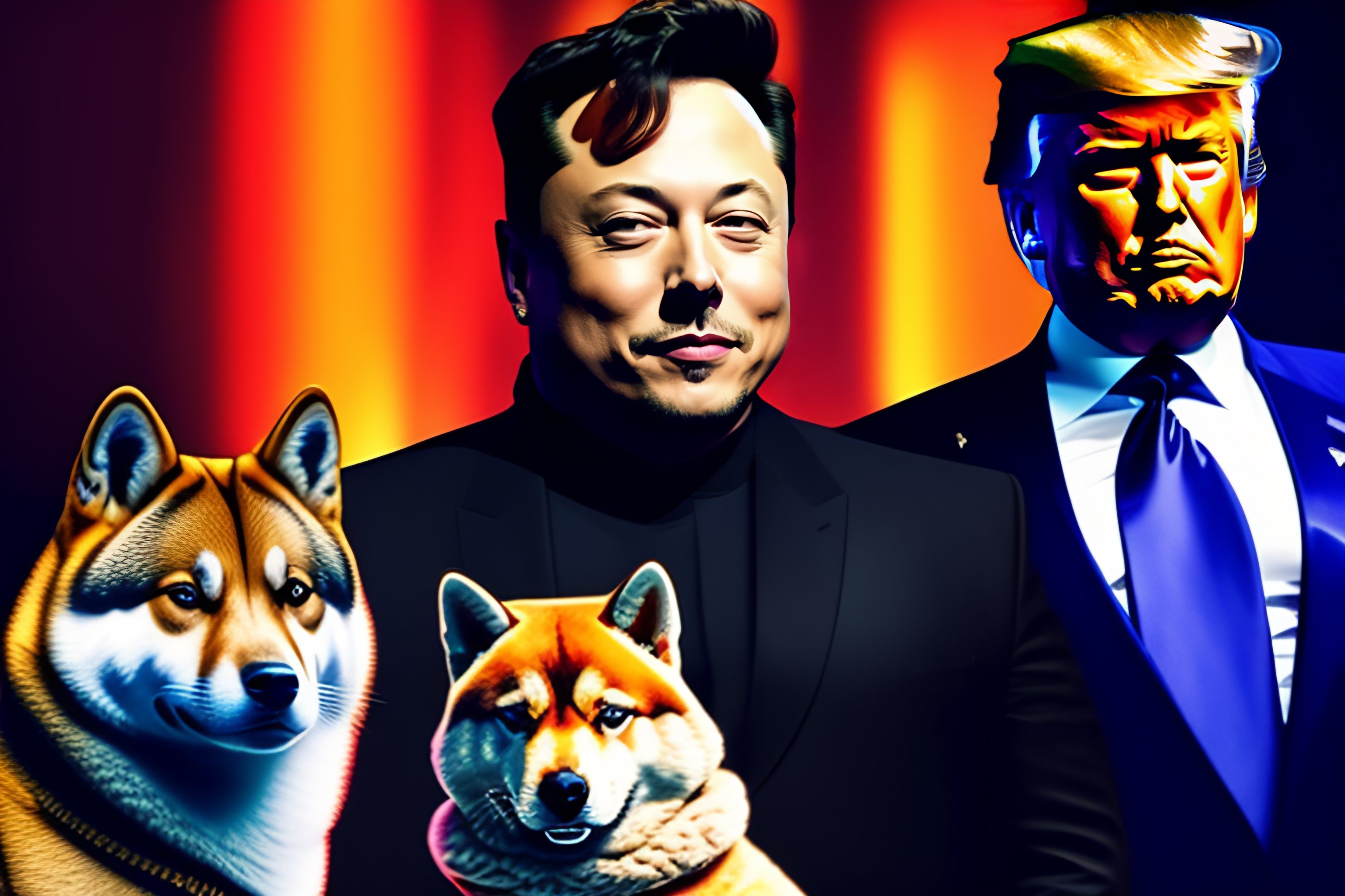 Lexica - Elon musk with donald trump and kayne west rapper + a shiba ...