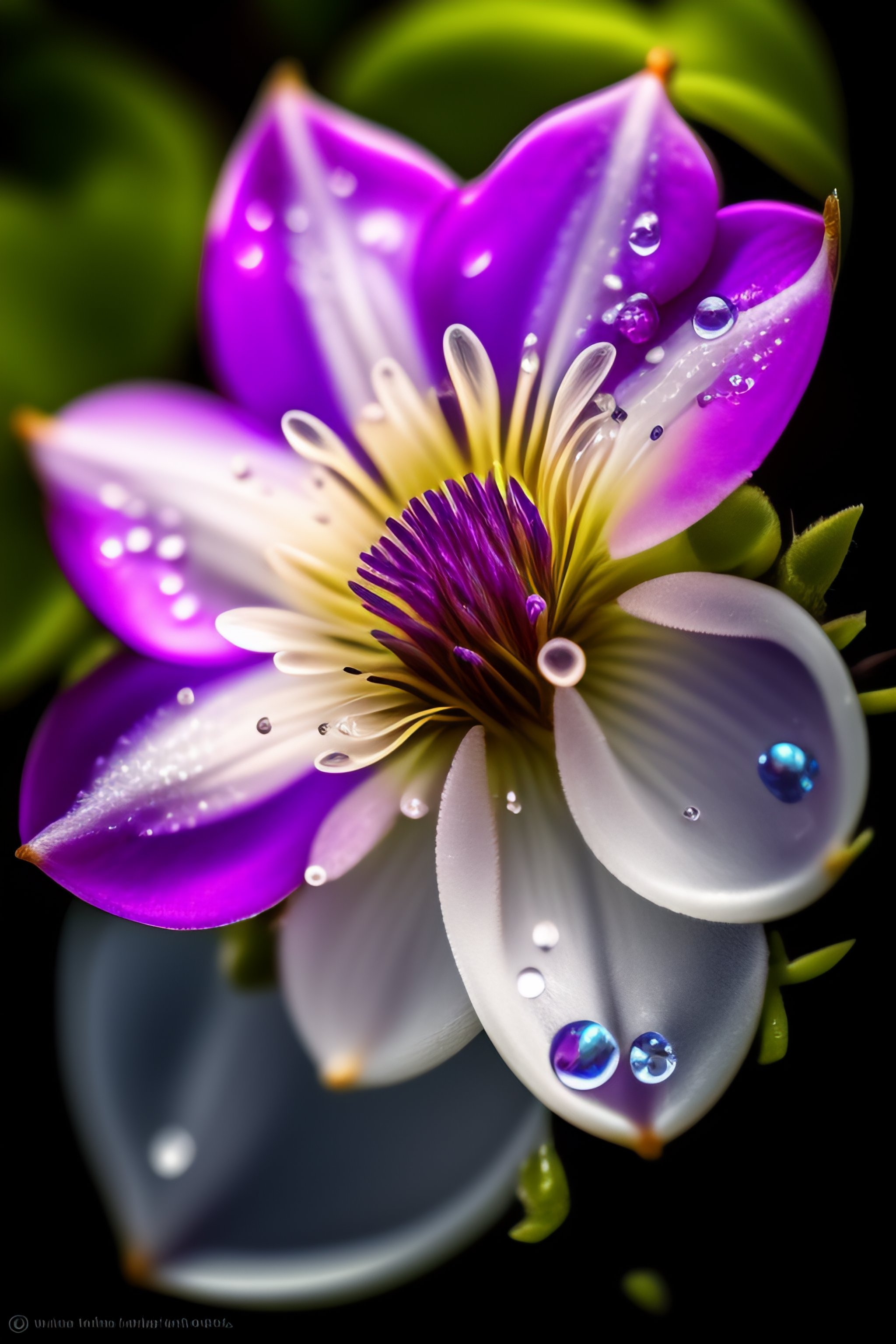 Lexica - Clematis flower caught in a drop of water