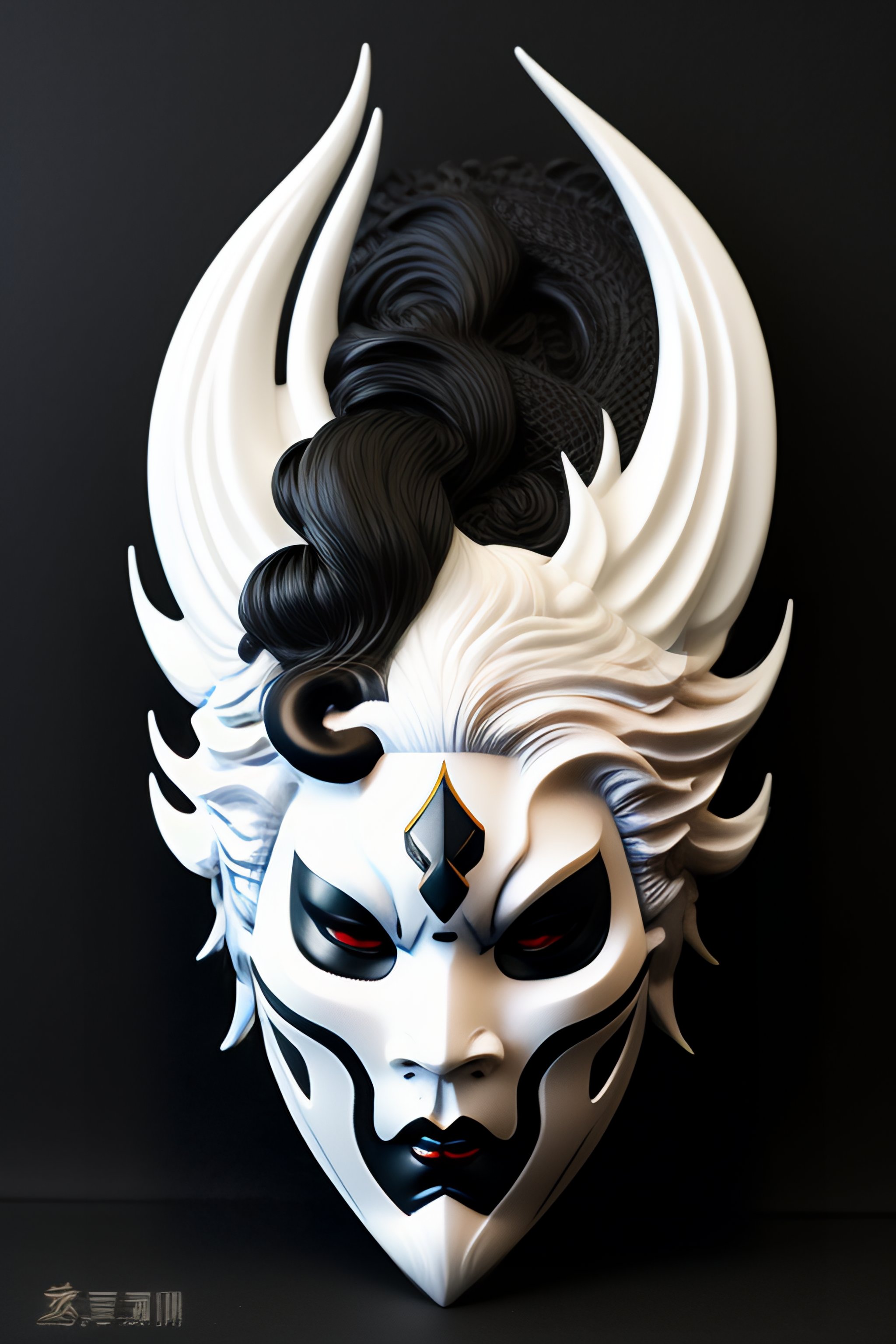 Lexica - Only oni mask, cyberpunk, white and black, 2d,highly detailed ...