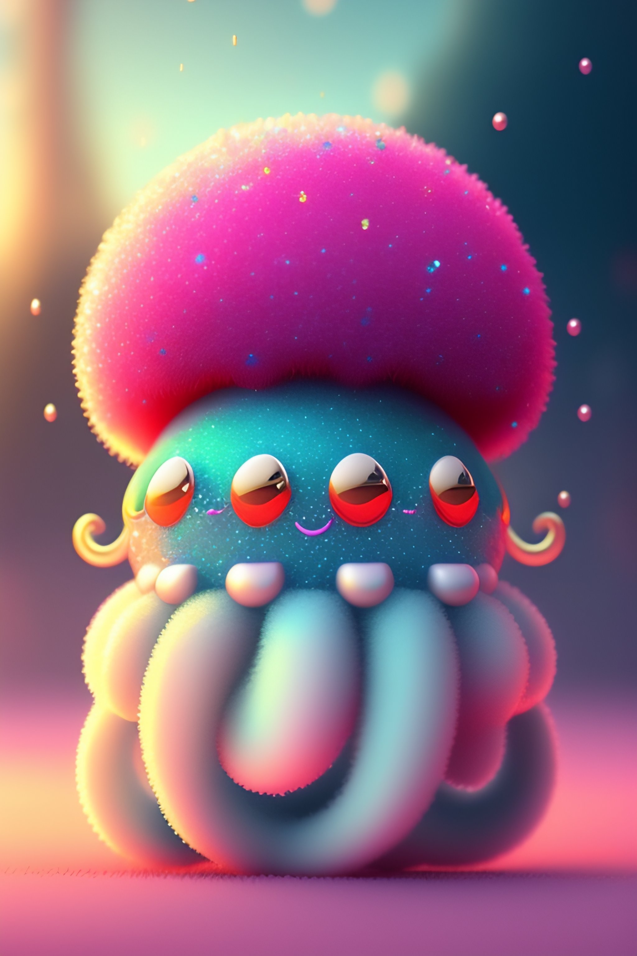Lexica - CUTE AND ADORABLE CARTOON FLUFFY OCTOPUS, PARTY, FANTASY, GLITTER, PARTY, DREAMLIKE ...
