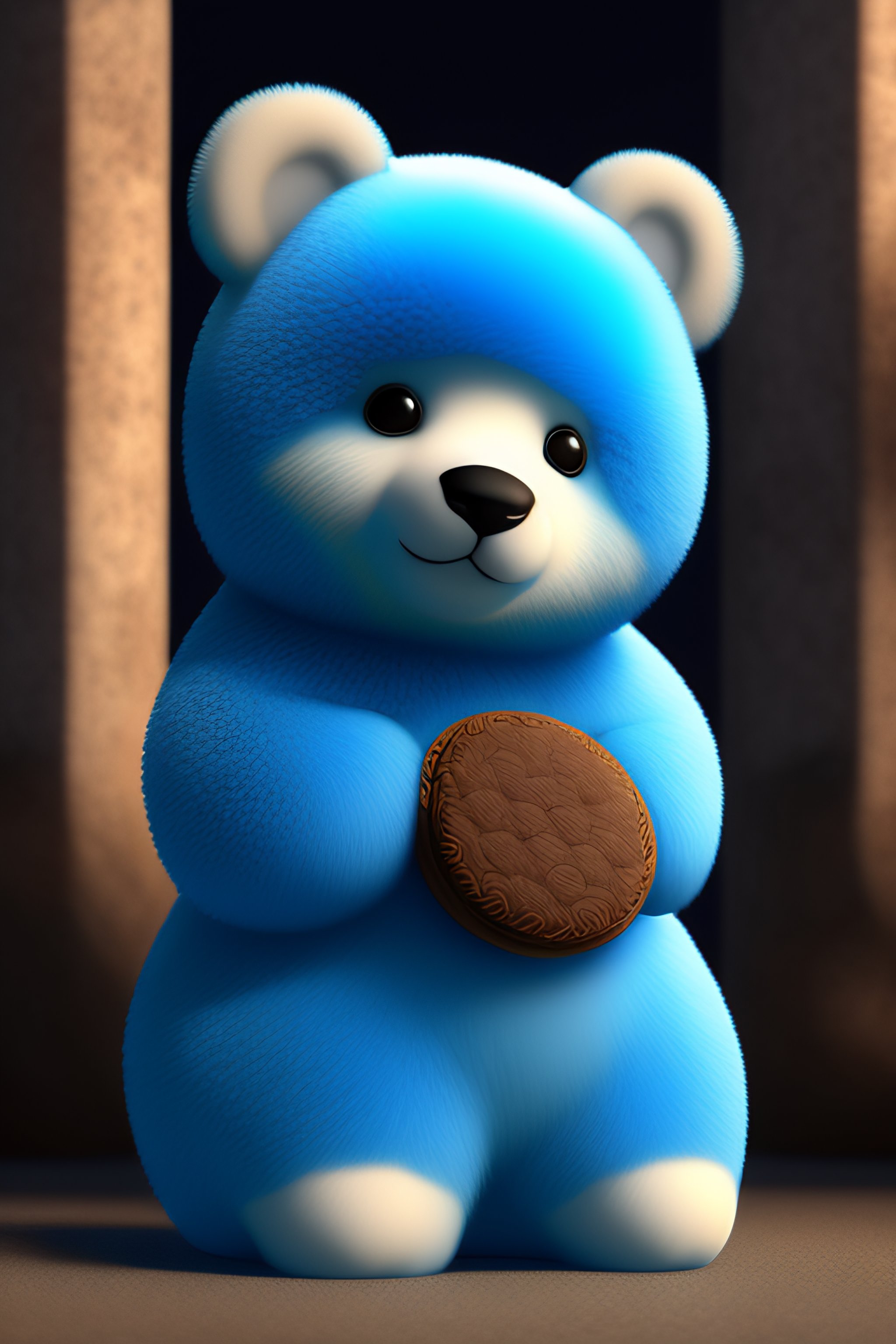 Lexica - Barnoo is a small, furry blue bear with a round face and big, round ears. His fur is a ...