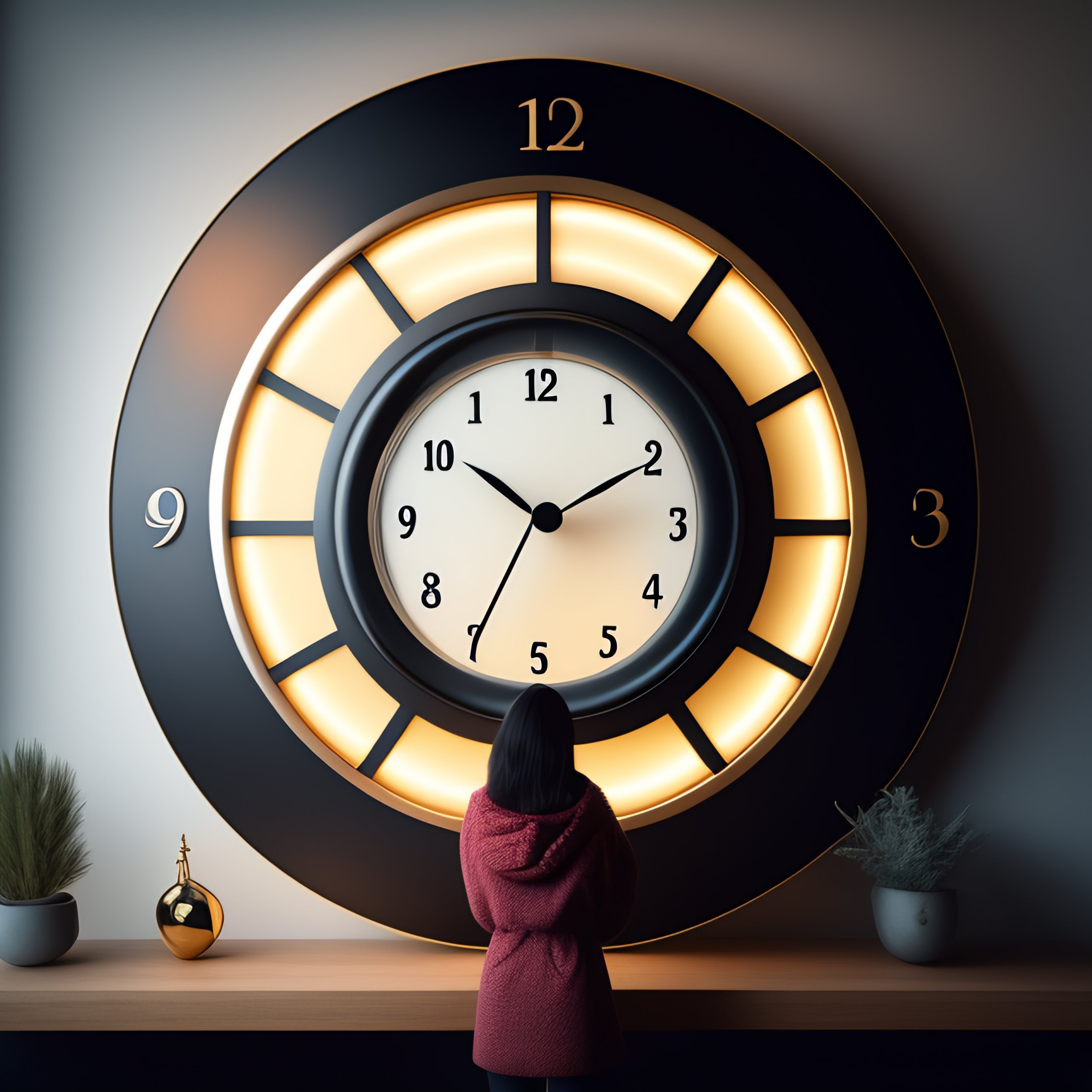 Lexica - A person looking at a clock