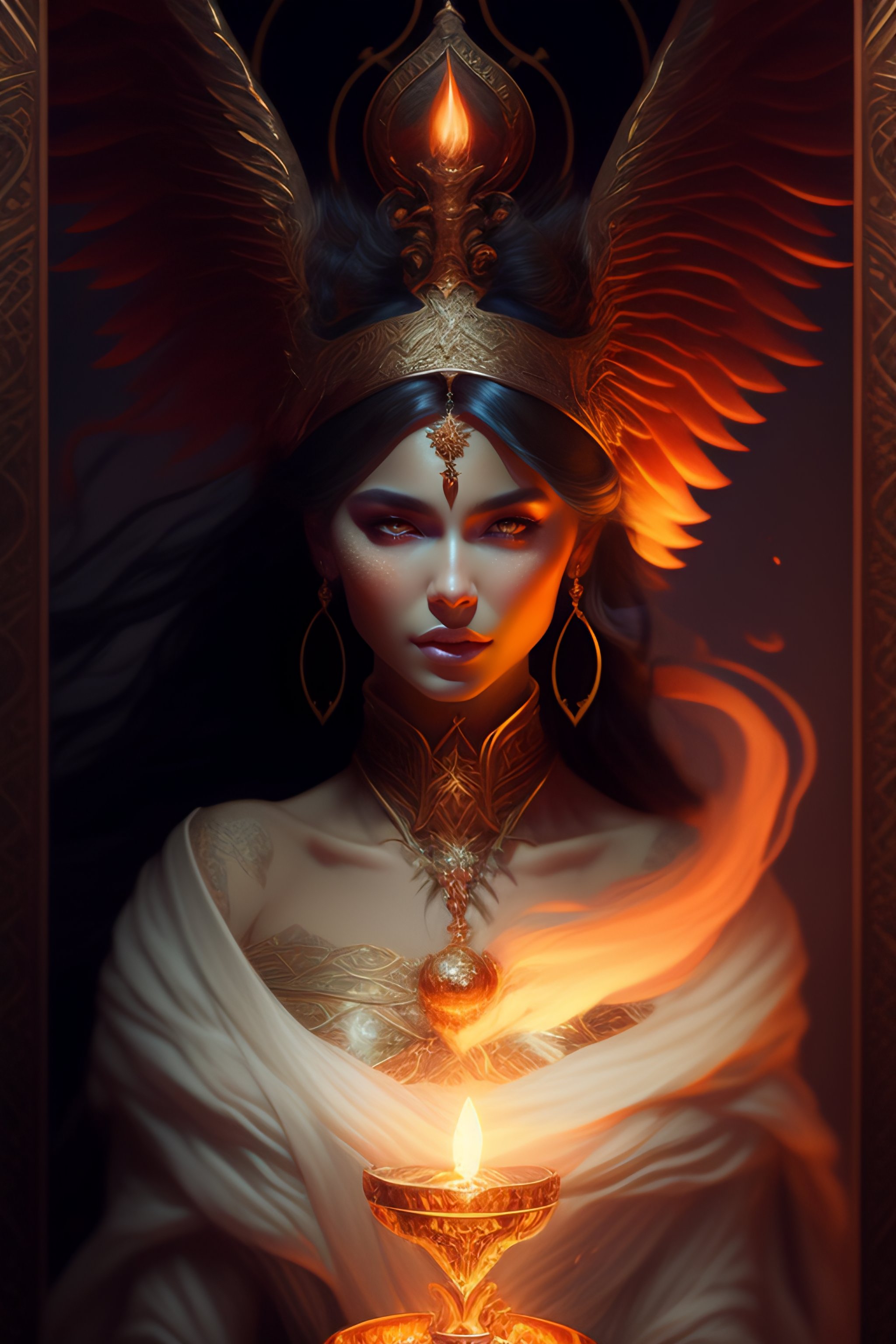 Lexica - A beautiful satanic picture of a necromancer sorcerer taming a ...