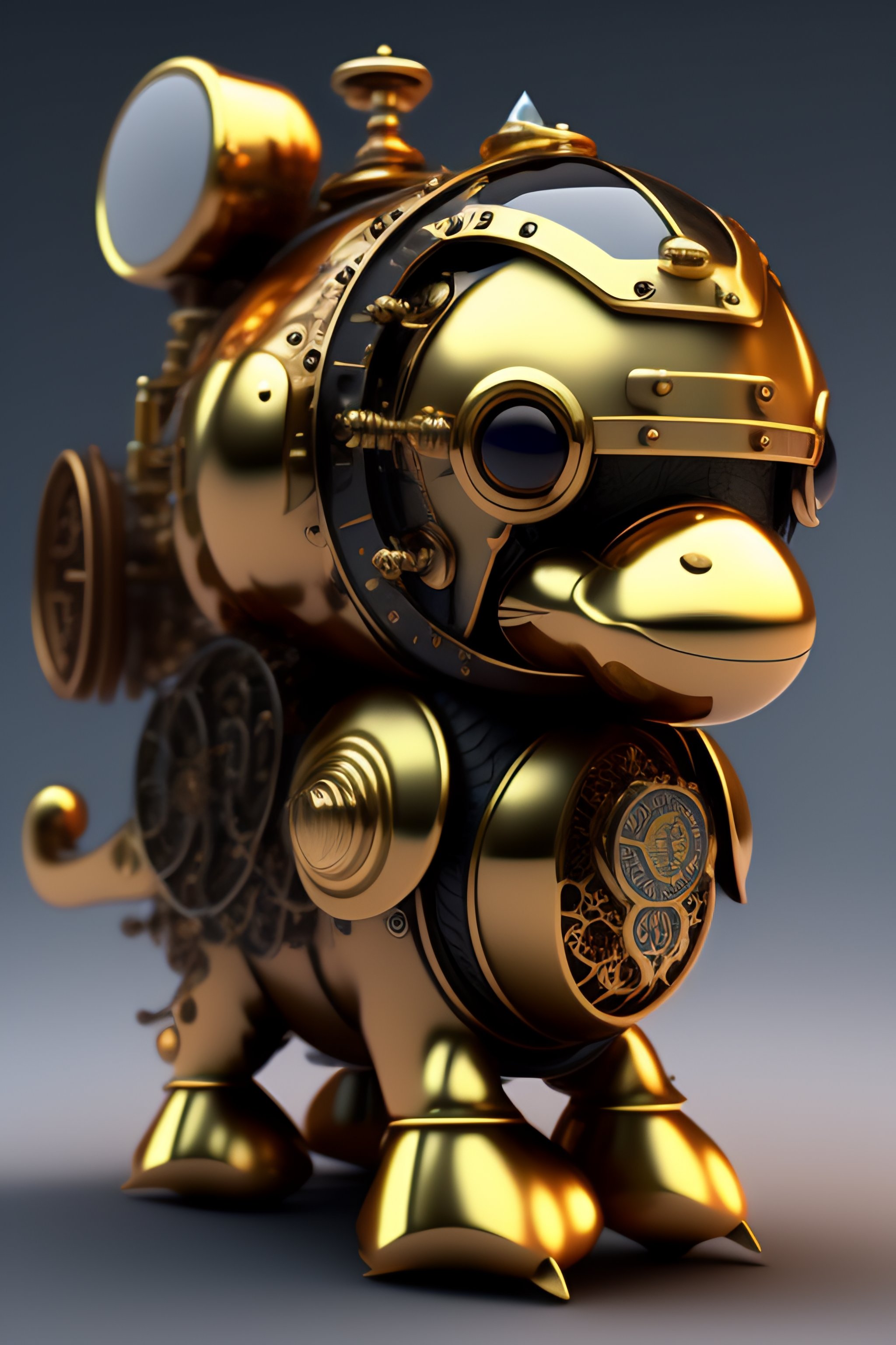 Lexica - Steampunk mechanical pokemon 3d render digital art