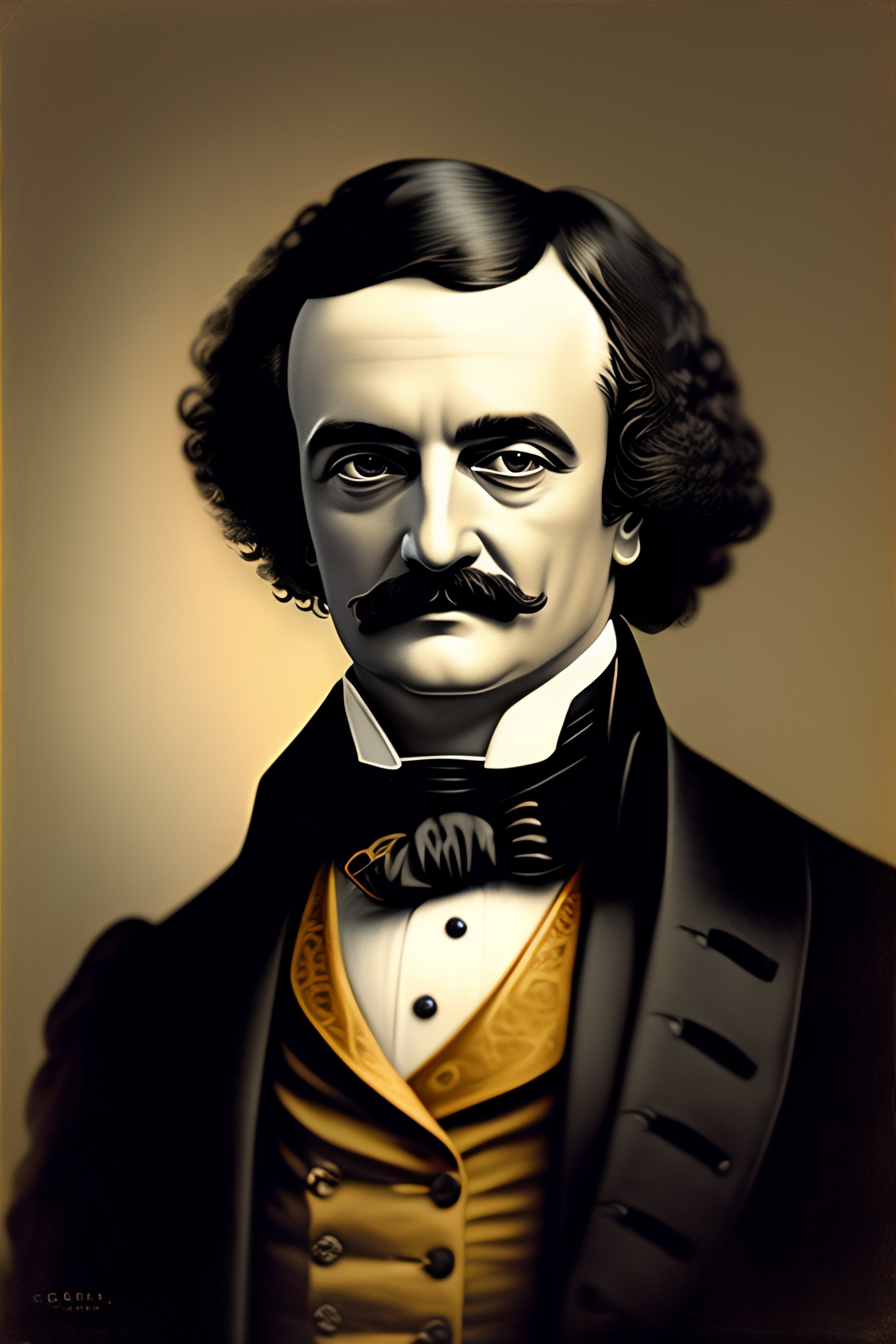 Lexica - Depict Edgar Allan Poe with a smiling face in 2020