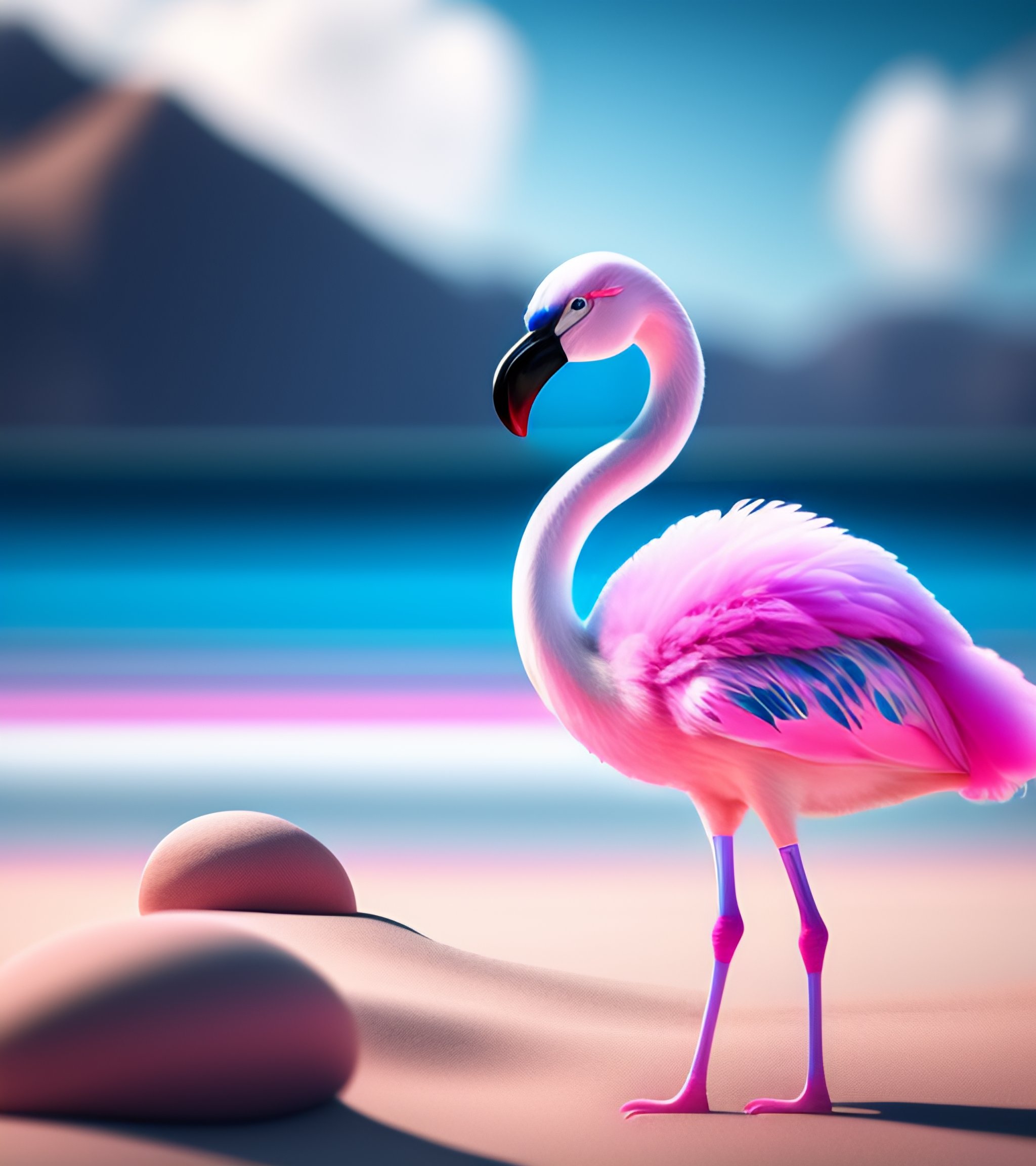 Lexica - Ultra hd! realistic, chrome, flamingo, fluffy, pastel, dreamy ...