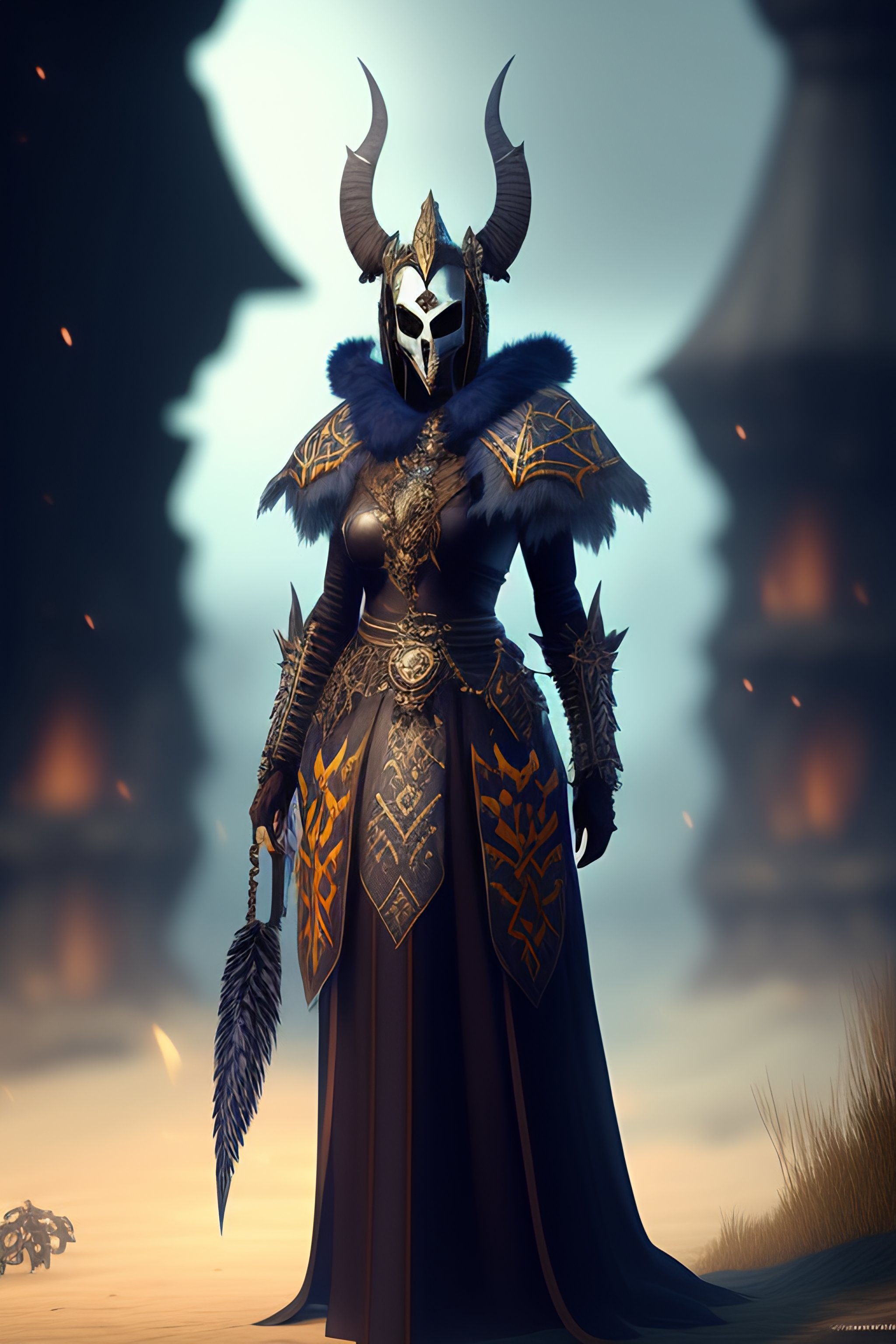 Lexica - Bone armor, skull mask, shaman Necromancer female, Inspired by ...