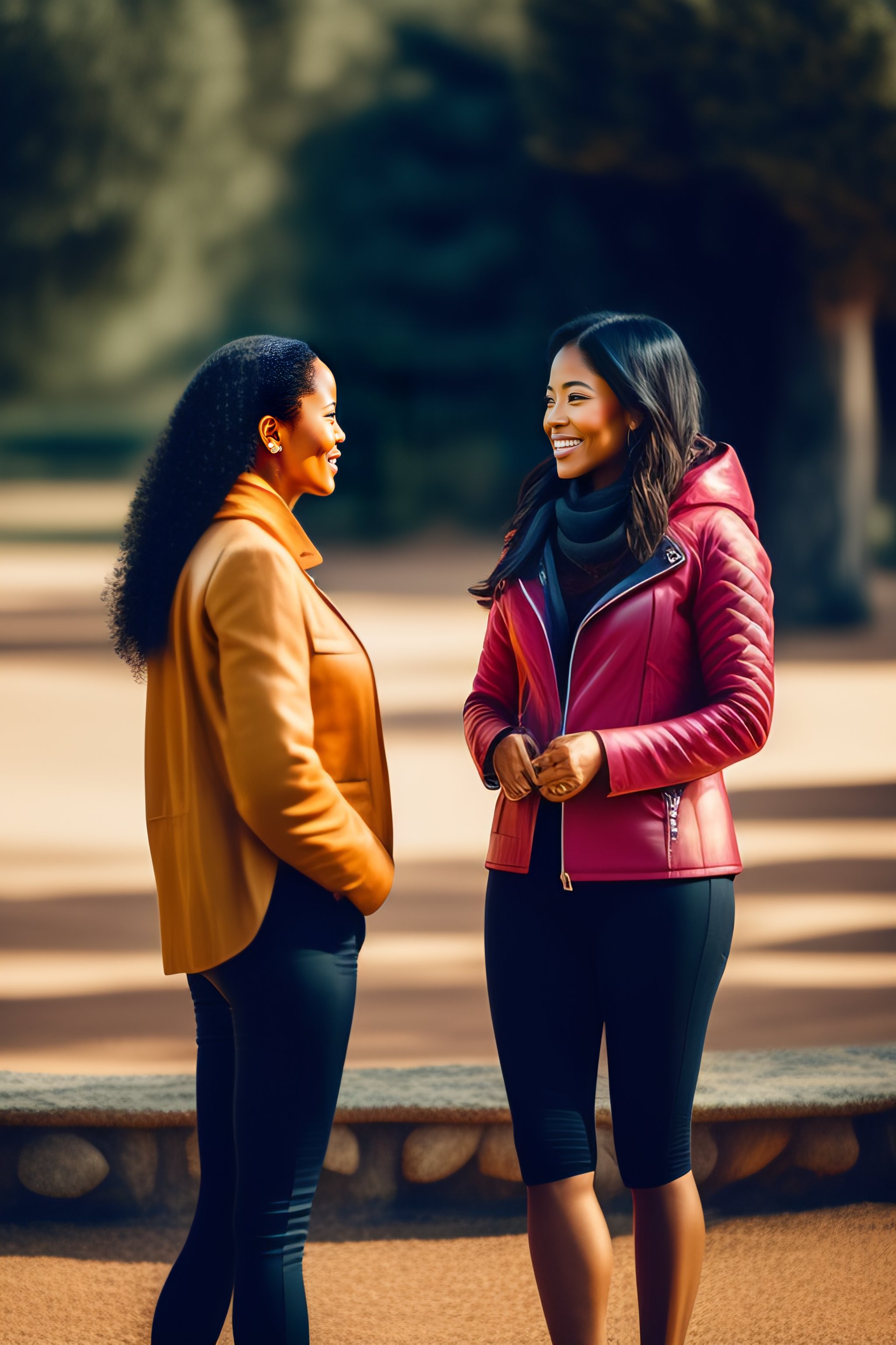 Lexica - Two women talking in the playground