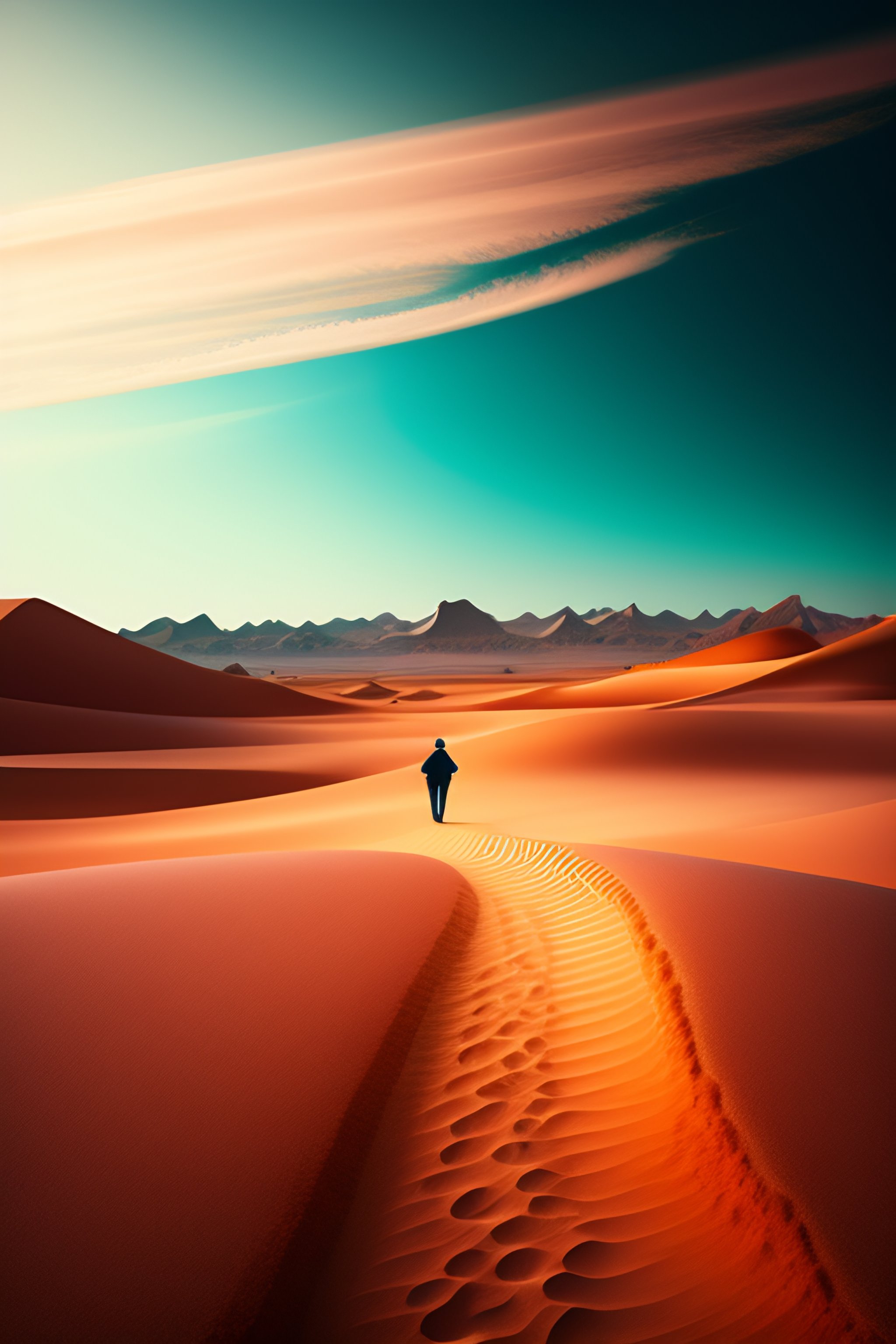 Lexica - Elvis presley walking on martian landscape