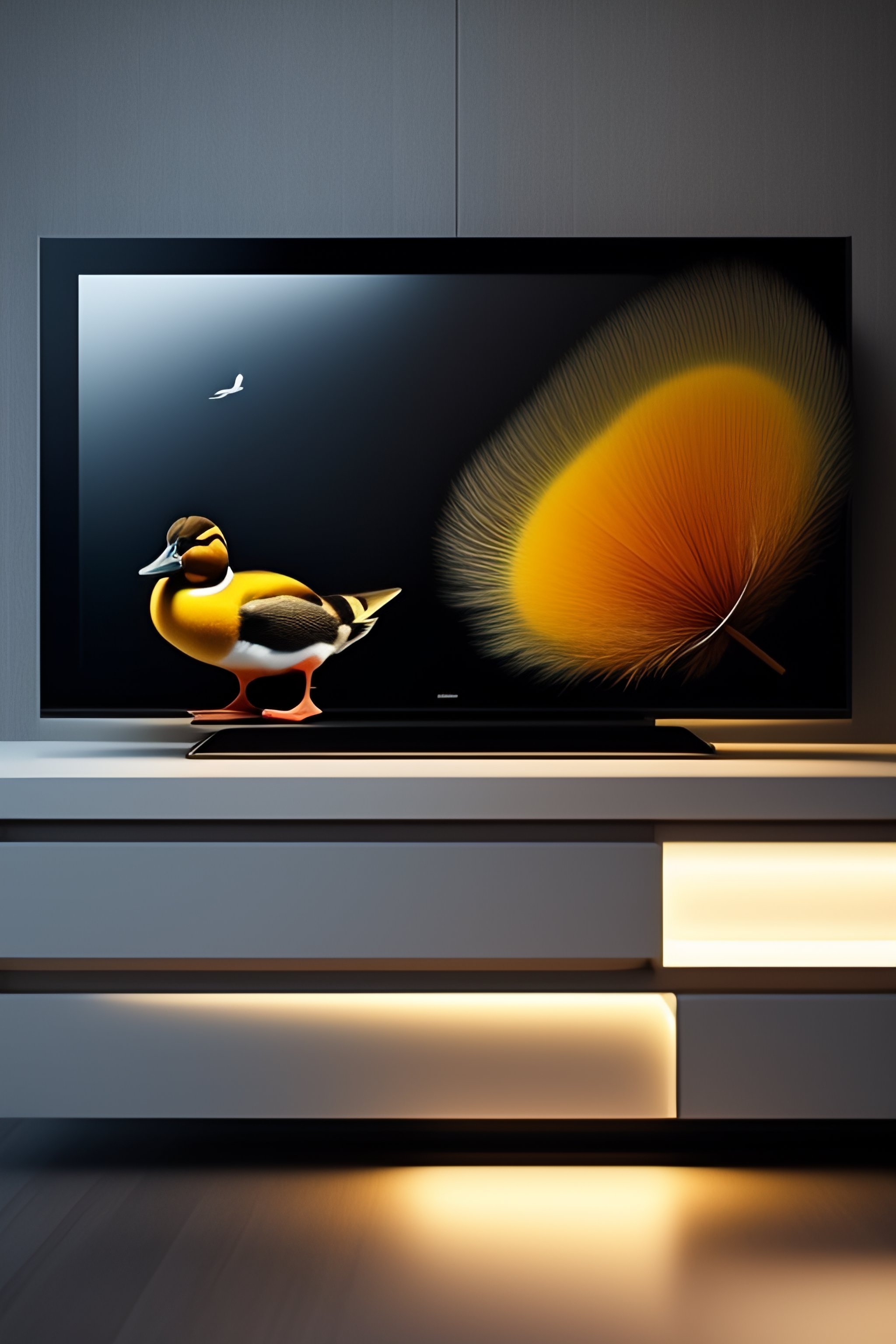 Lexica - Television shaped like a duck made out of feathers tv duck ...